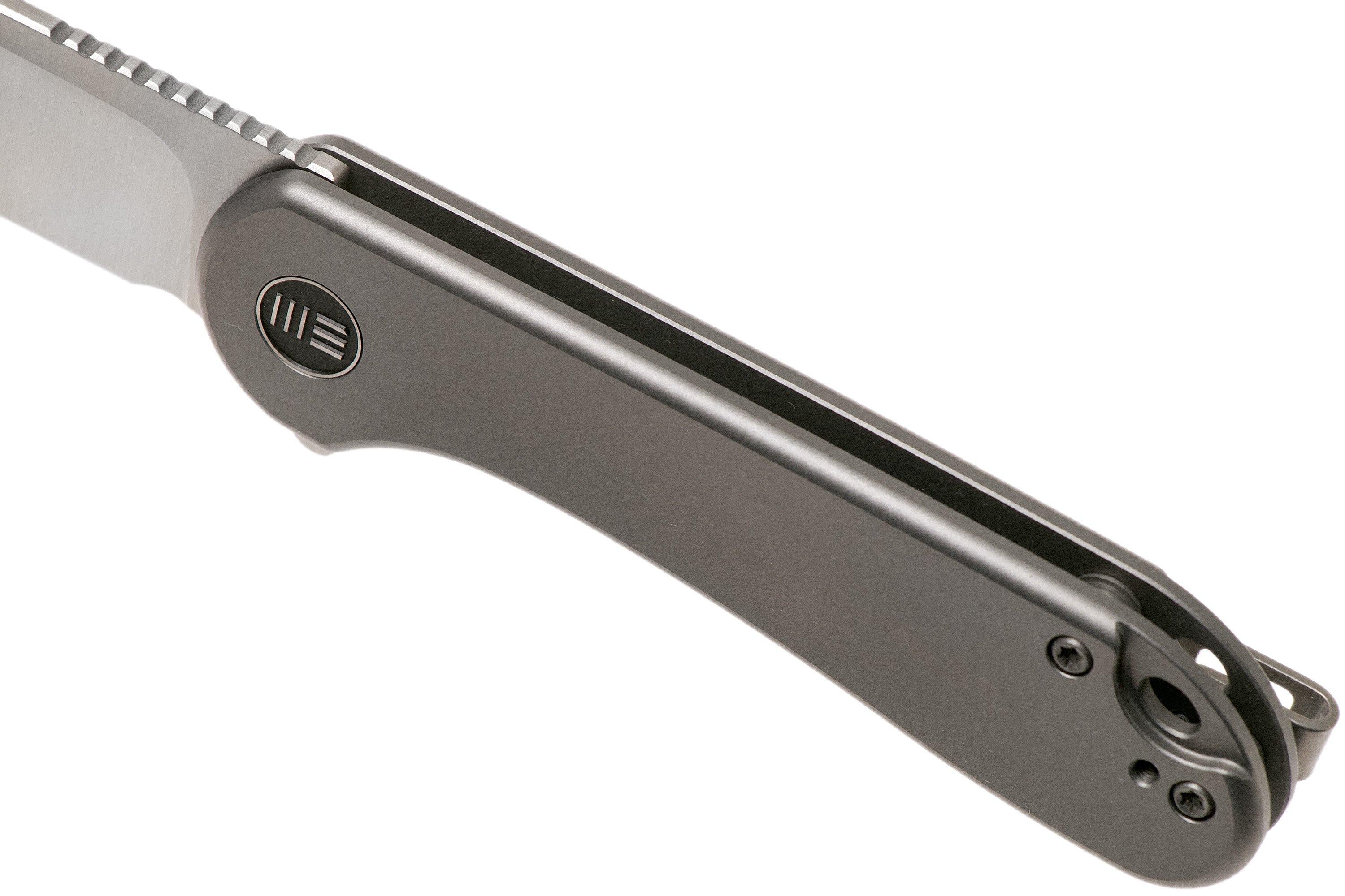 WE Knife Elementum WE18062X-1 Satin, Gray Titanium pocket knife ...
