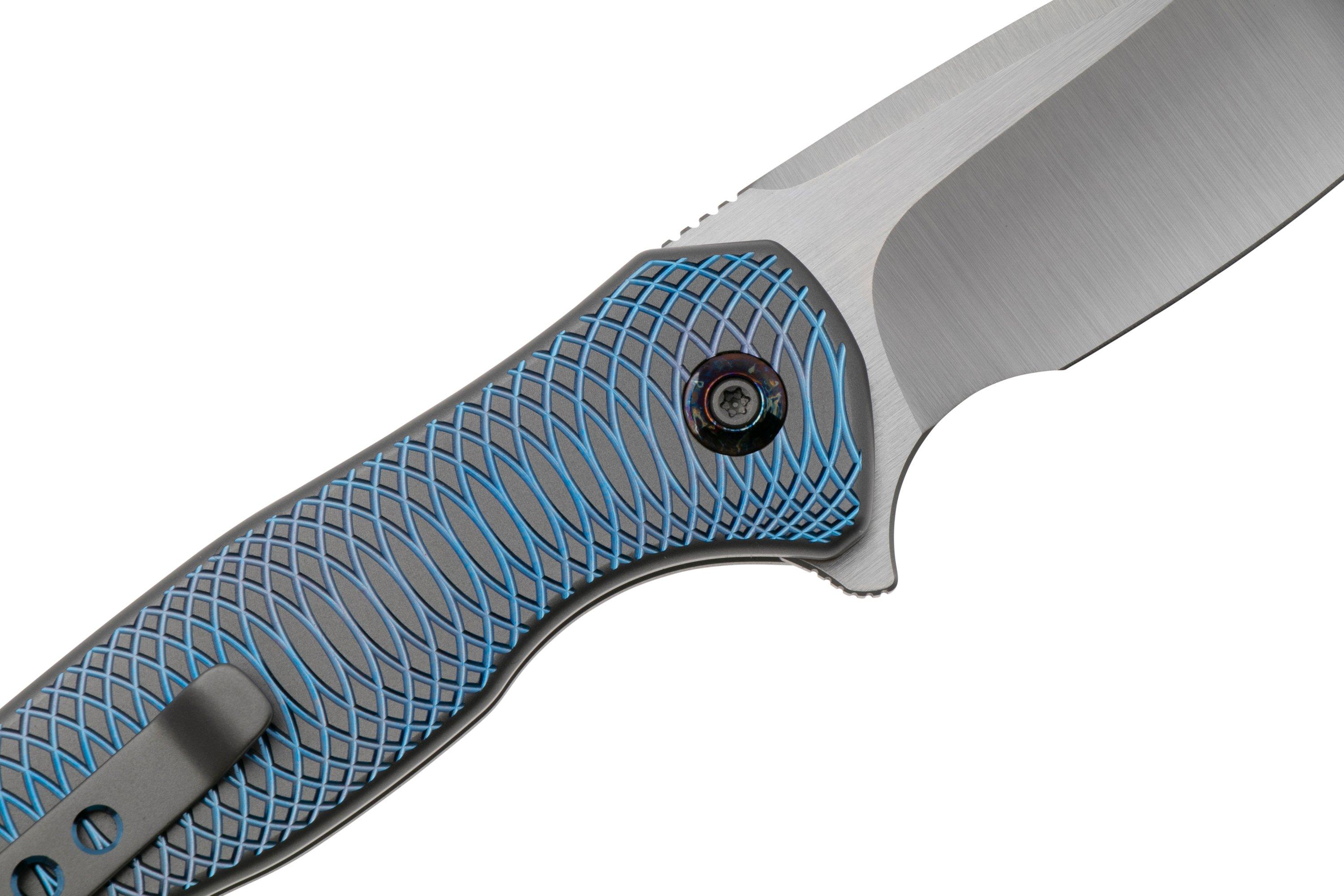 WE Knife Kitefin WE19002M-3, Hand Polished Satin CPM 20CV, Blue ...