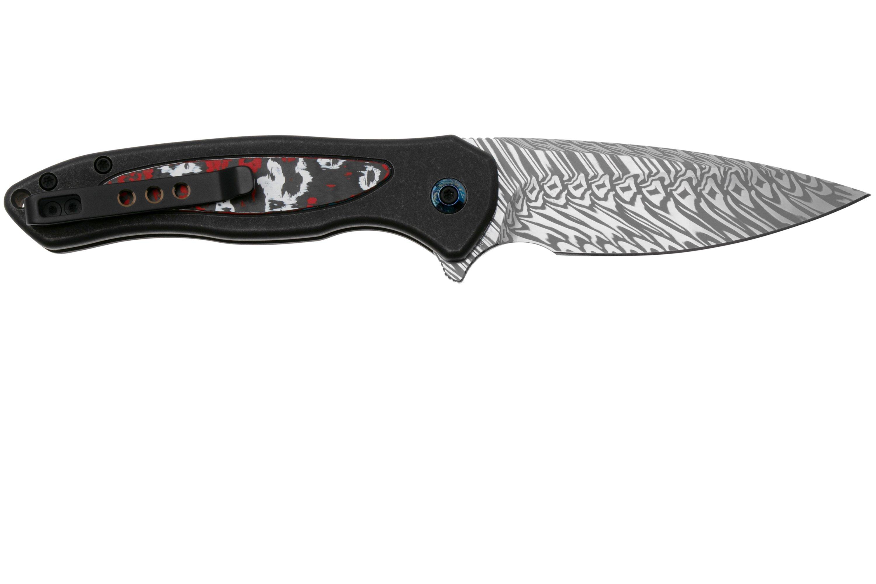 WE Knife Kitefin WE19002N-DS1, Fafnir Damasteel, Black Titanium, Nebula ...