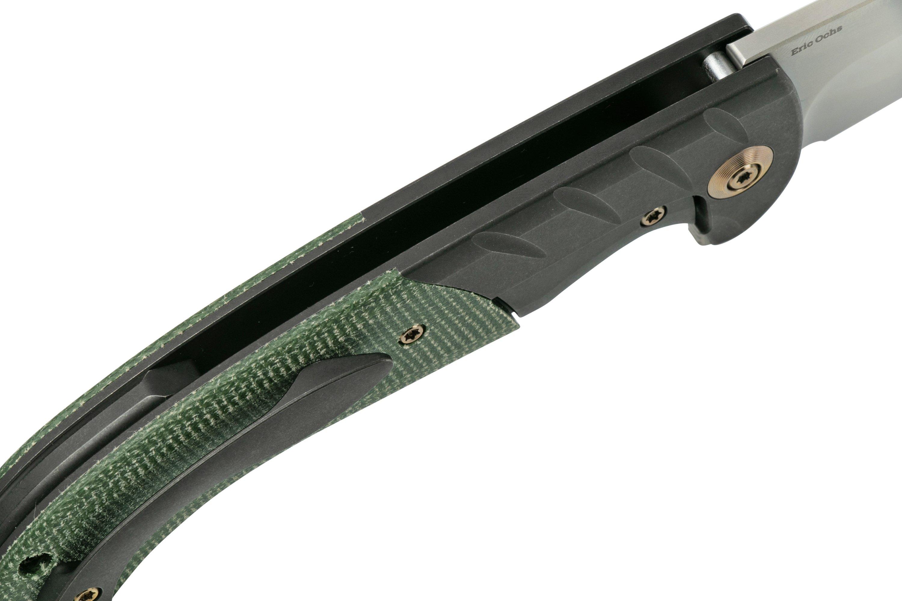 WE Knife Curvaceous WE20012-2 Black Titanium, Green Micarta pocket ...