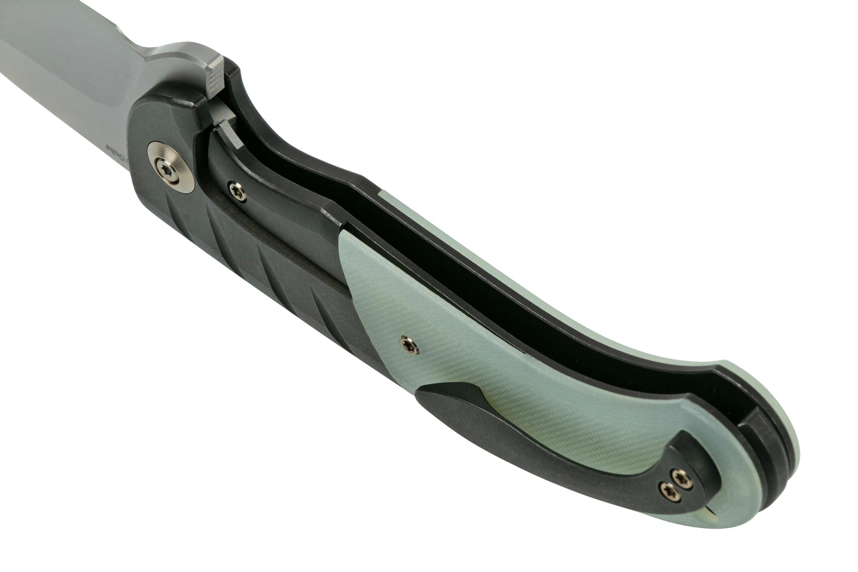 WE Knife Curvaceous WE20012-3 Black Titanium, Natural G10 pocket knife ...