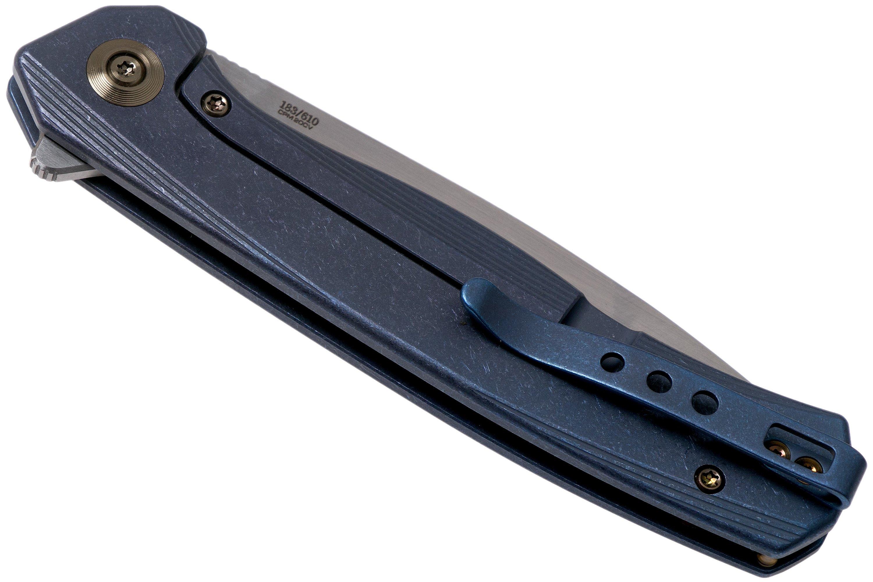 WE Knife Seer WE20015-2 Hand Rubbed, Blue Titanium Limited Edition ...