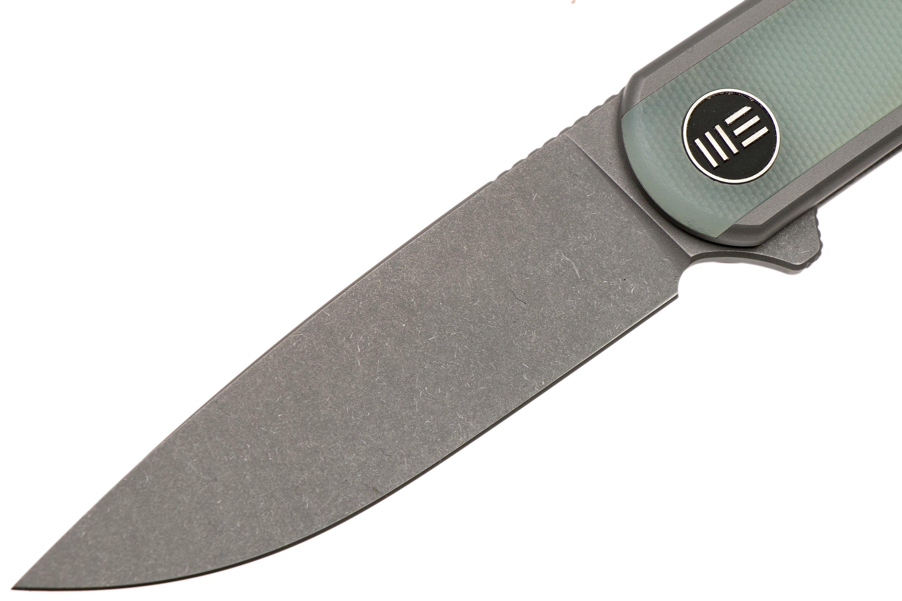 WE Knife Smooth Sentinel WE20043-2 Gray Titanium Natural G10 pocket ...