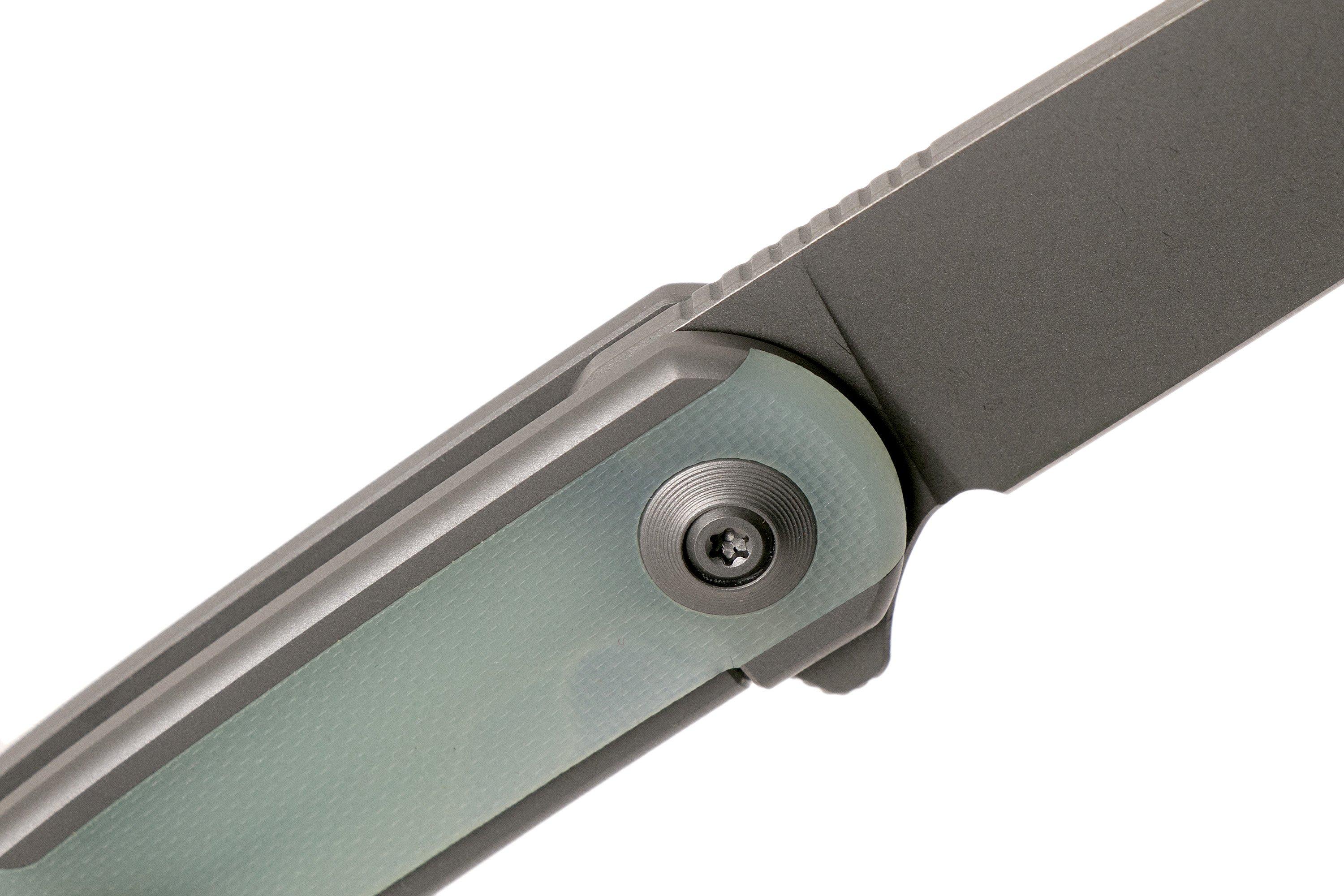 WE Knife Smooth Sentinel WE20043-2 Gray Titanium Natural G10 pocket ...