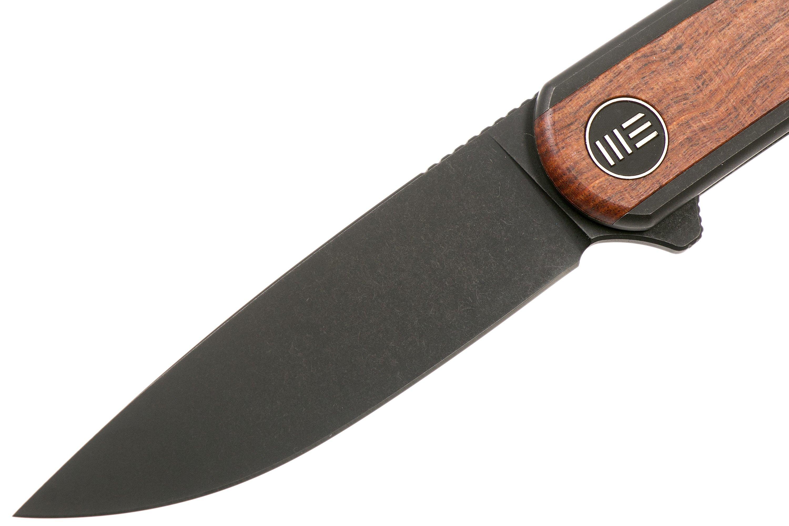 WE Knife Smooth Sentinel WE20043-3 Black Titanium Cuibourtia Wood ...