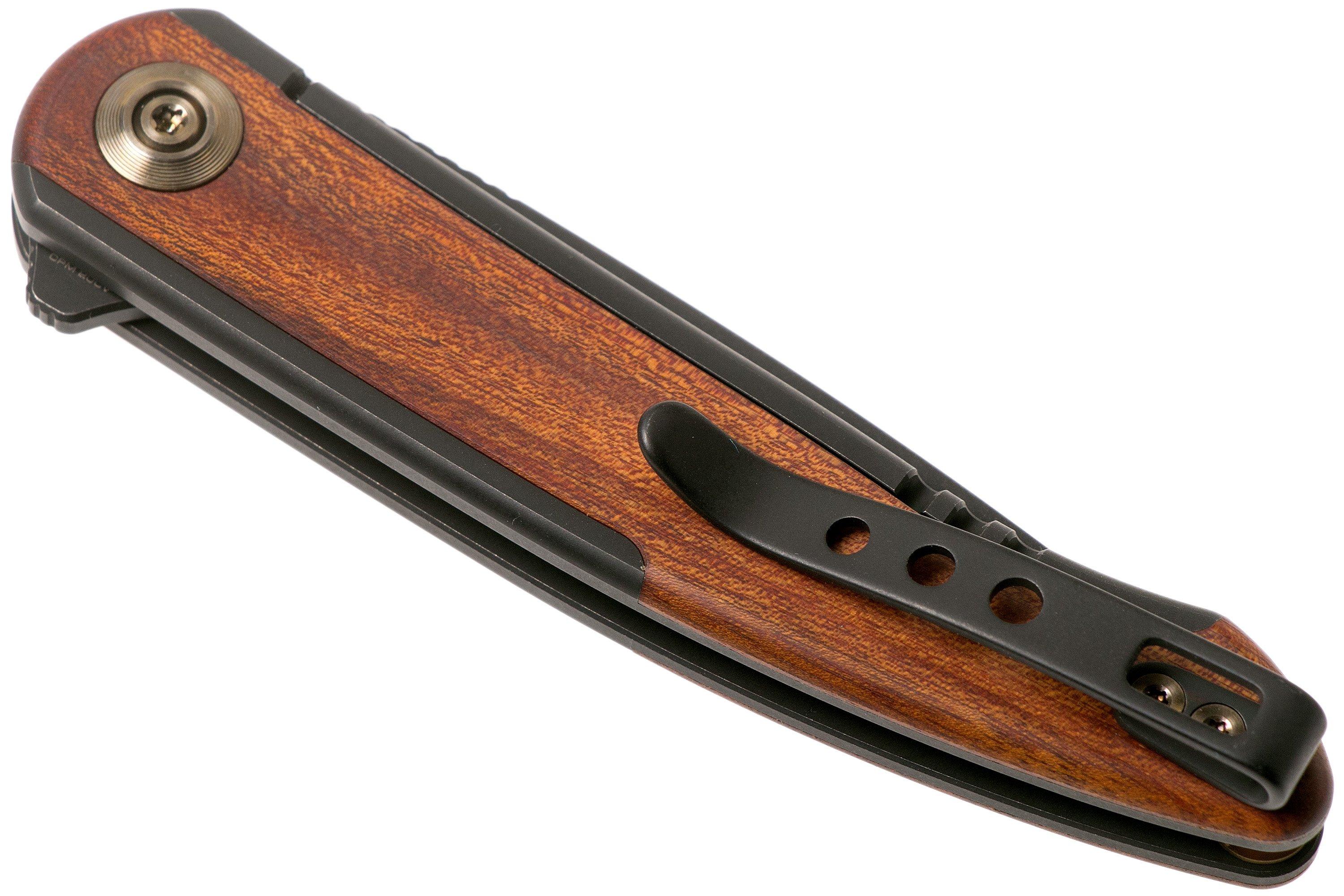 WE Knife Smooth Sentinel WE20043-3 Black Titanium Cuibourtia Wood ...