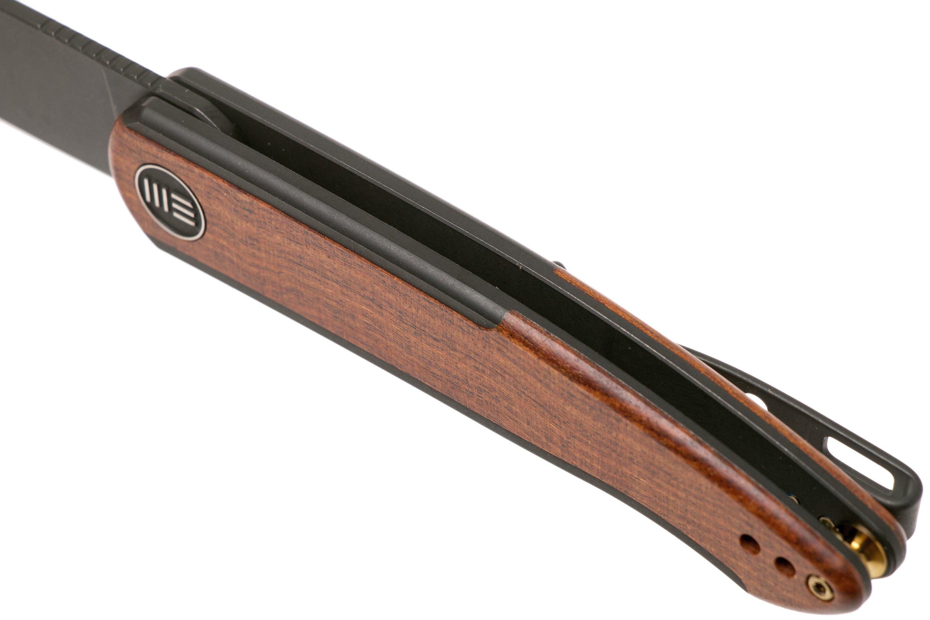 WE Knife Smooth Sentinel WE20043-3 Black Titanium Cuibourtia Wood ...