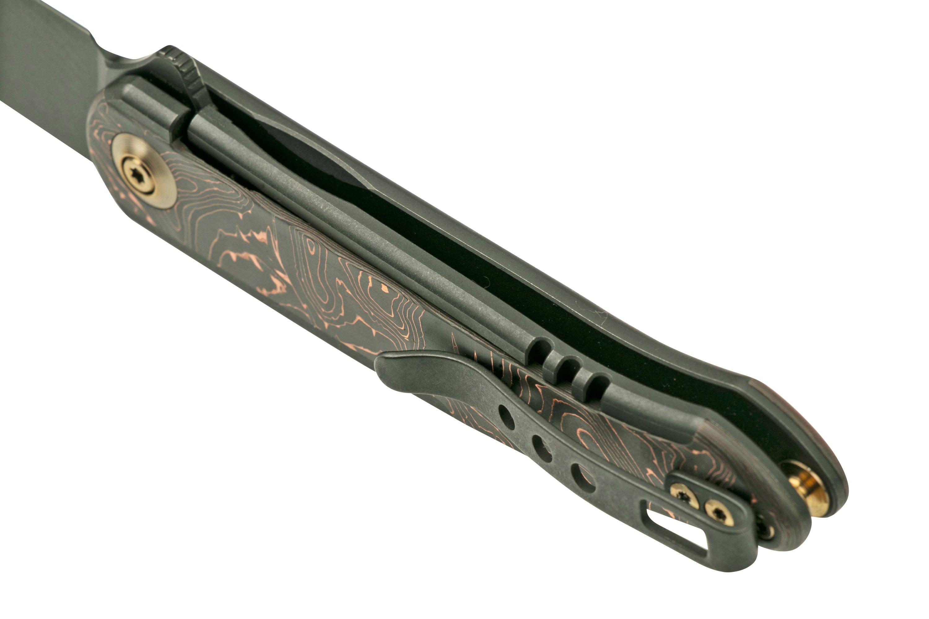 WE Knife Smooth Sentinel WE20043-6 titanium Copper Foil carbon fiber ...