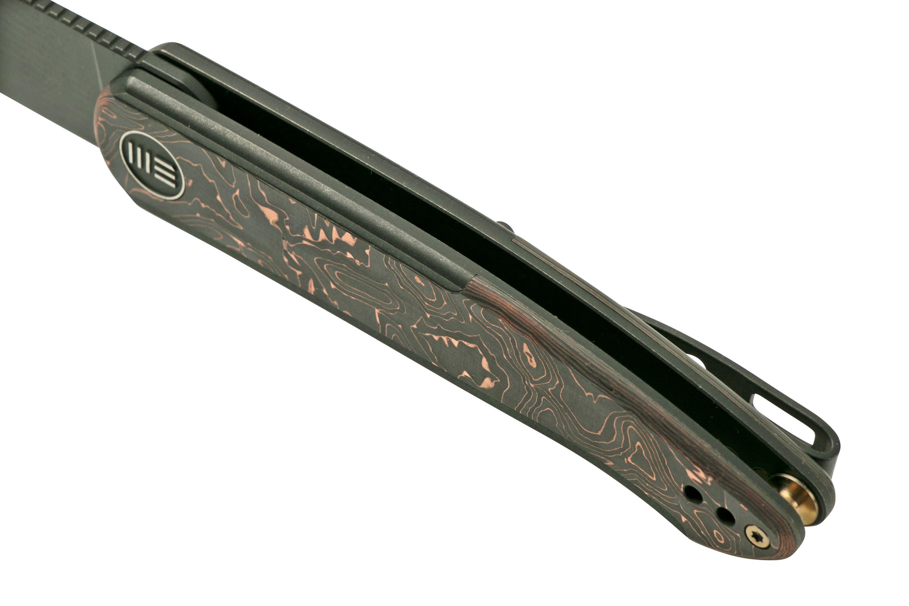WE Knife Smooth Sentinel WE20043-6 titanium Copper Foil carbon fiber ...
