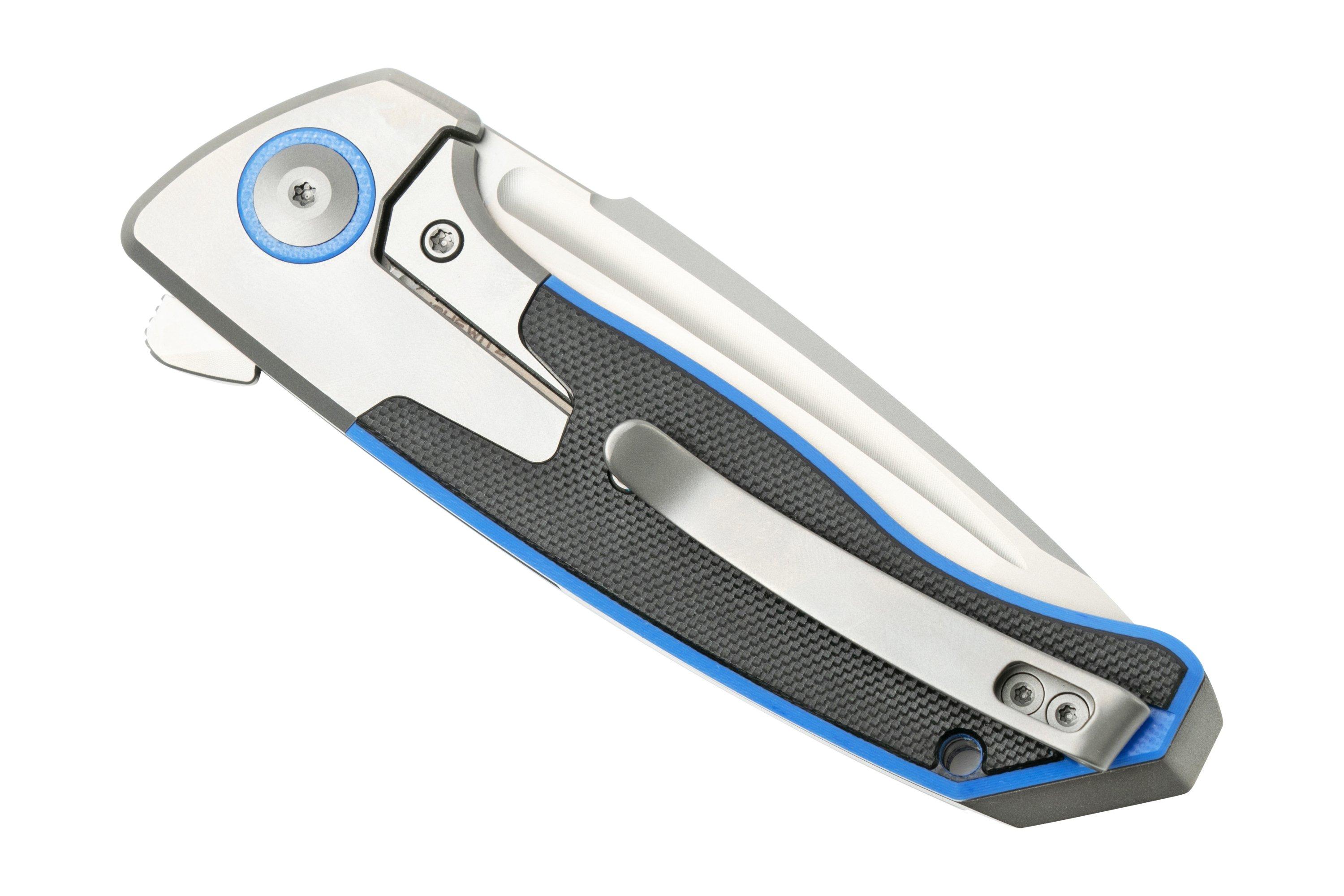 WE Knife Press Check WE20078A-2 Silver Blue Titanium navalha | Compras ...