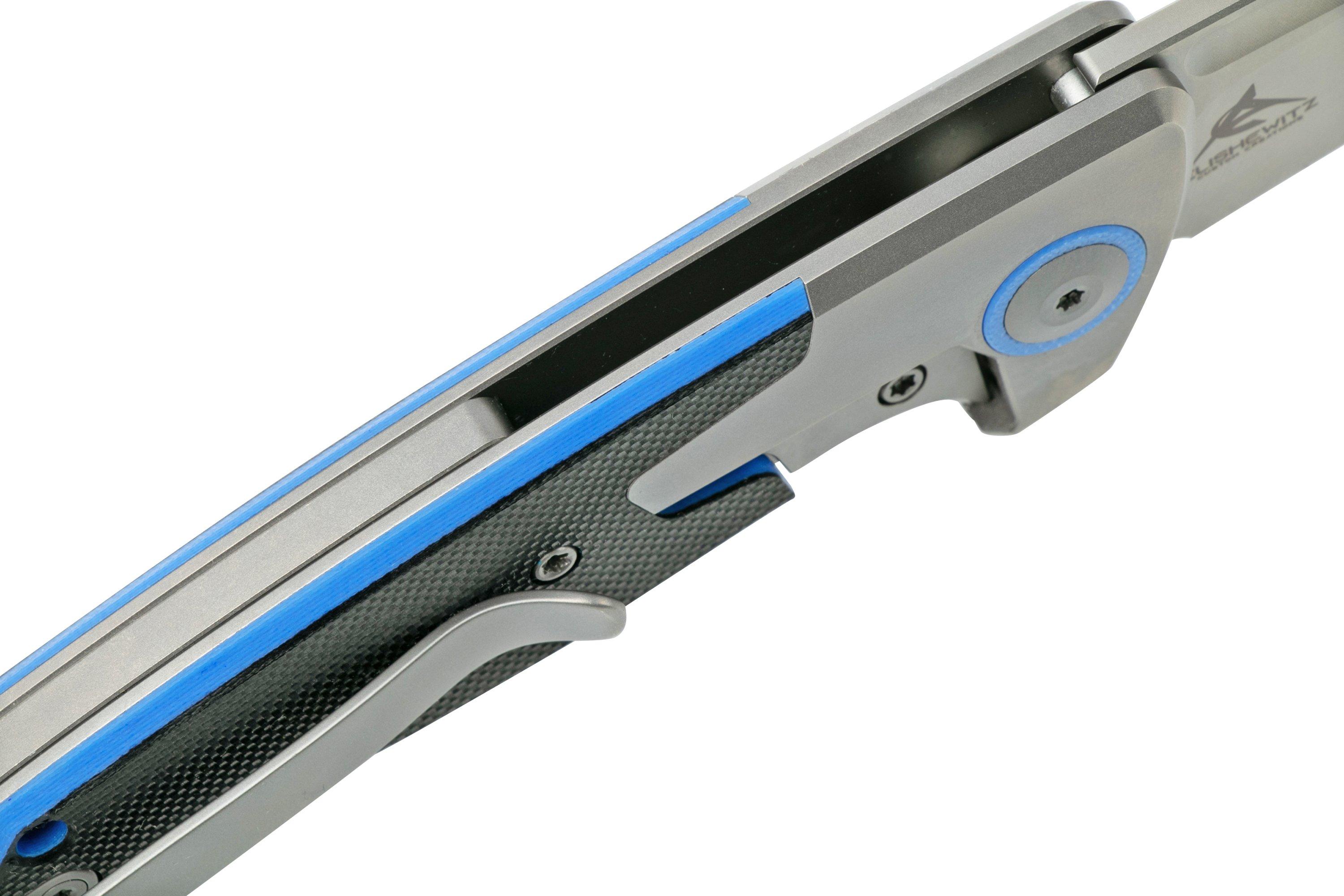 WE Knife Press Check WE20078A-2 Silver Blue Titanium pocket knife ...