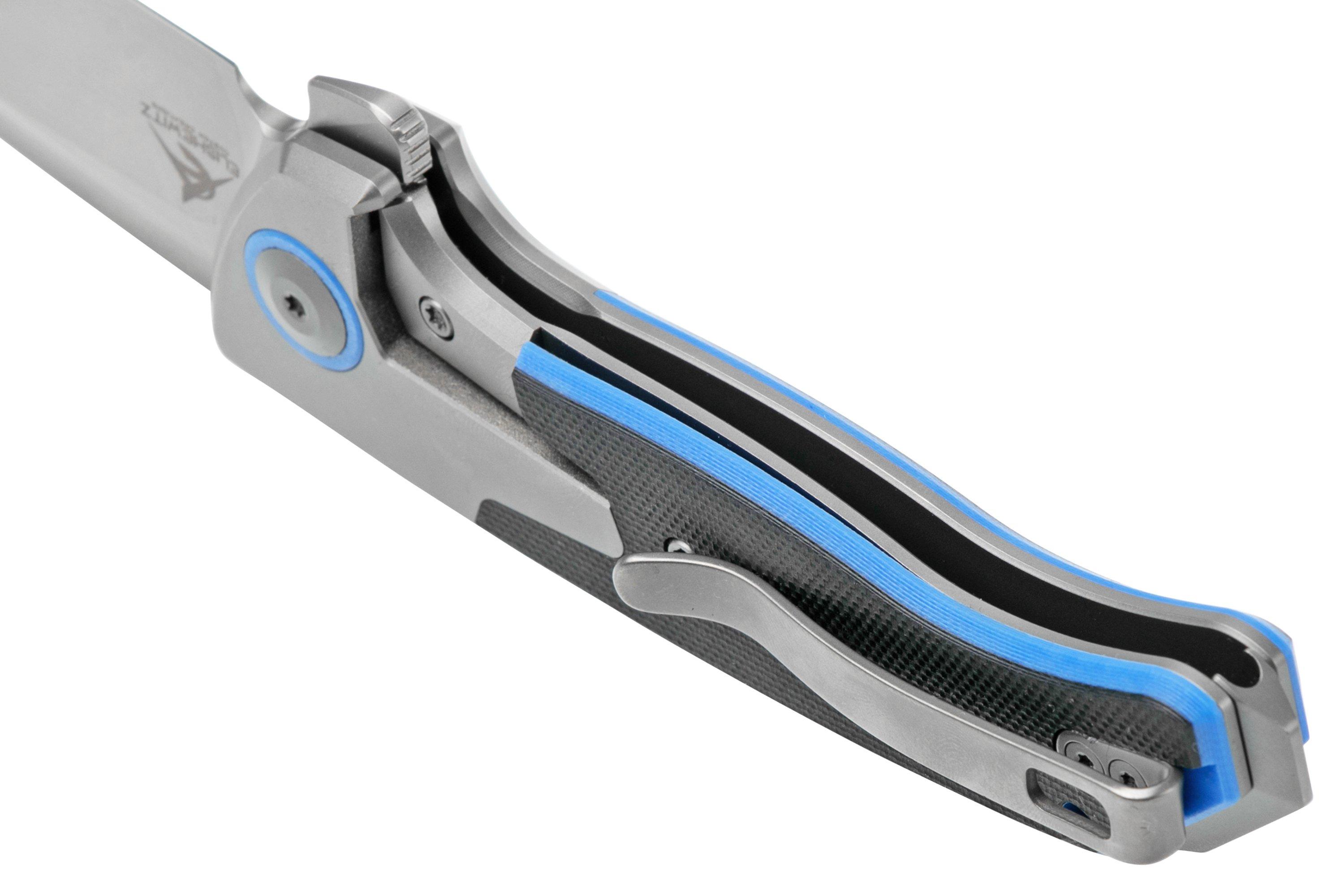 WE Knife Press Check WE20078B-2 Silver Blue Titanium pocket knife ...