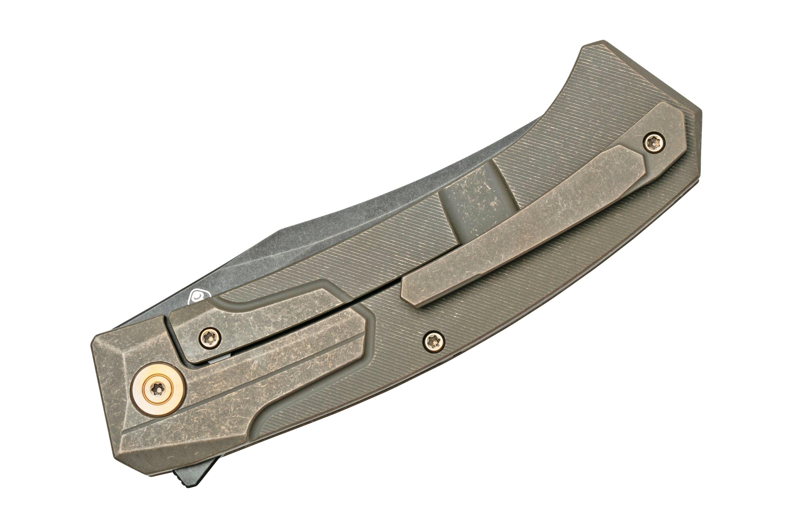WE Knife Shuddan WE21015-3, Bronze Titanium pocket knife ...