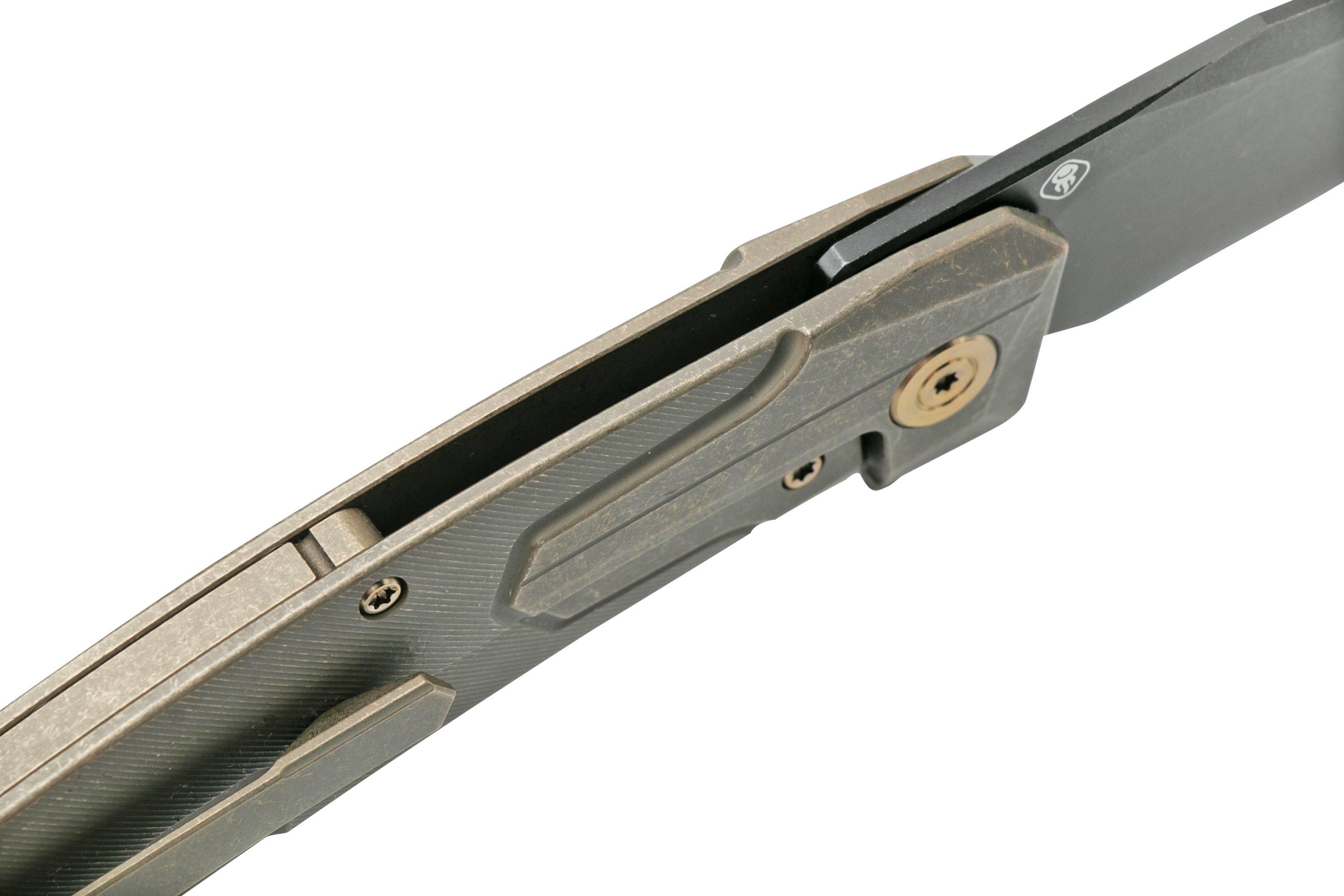 WE Knife Shuddan WE21015-3, Bronze Titanium pocket knife ...