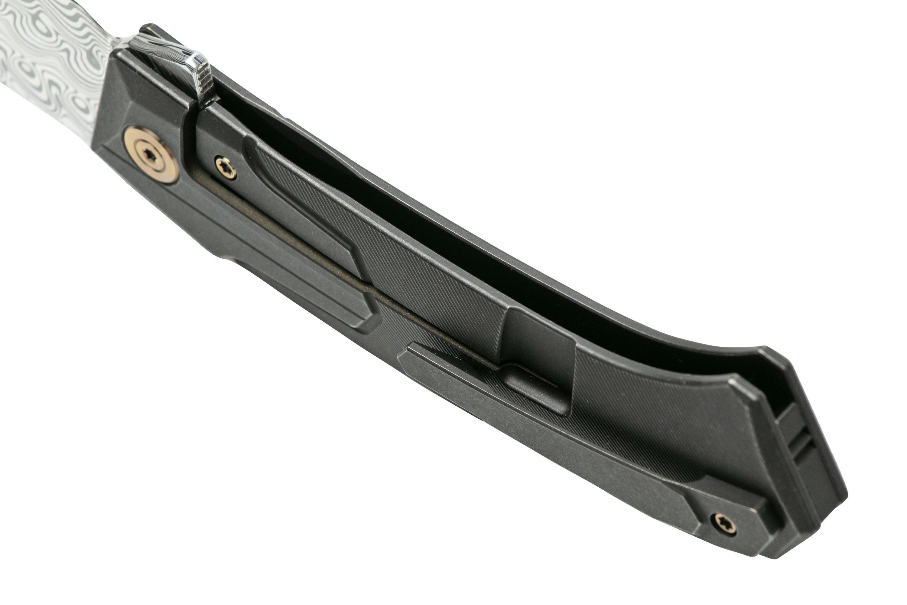 WE Knife Shuddan WE21015-DS1, Black Titanium, Hakkapella Damasteel ...