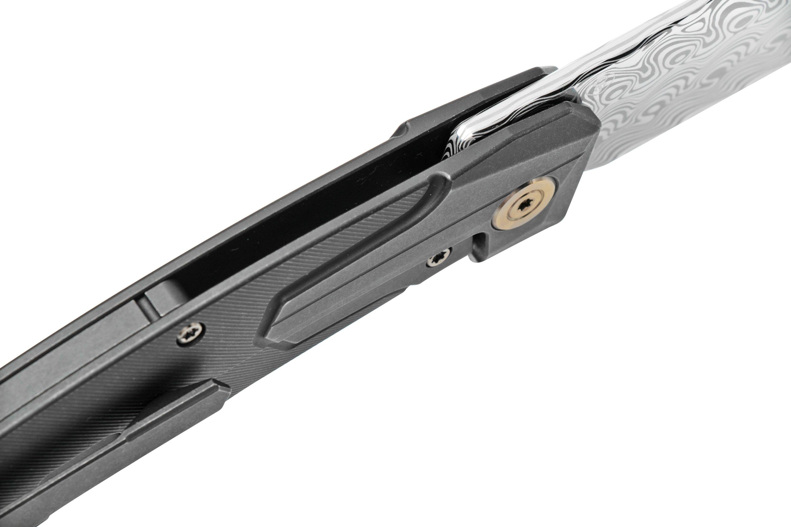 WE Knife Shuddan WE21015-DS1, Black Titanium, Hakkapella Damasteel ...