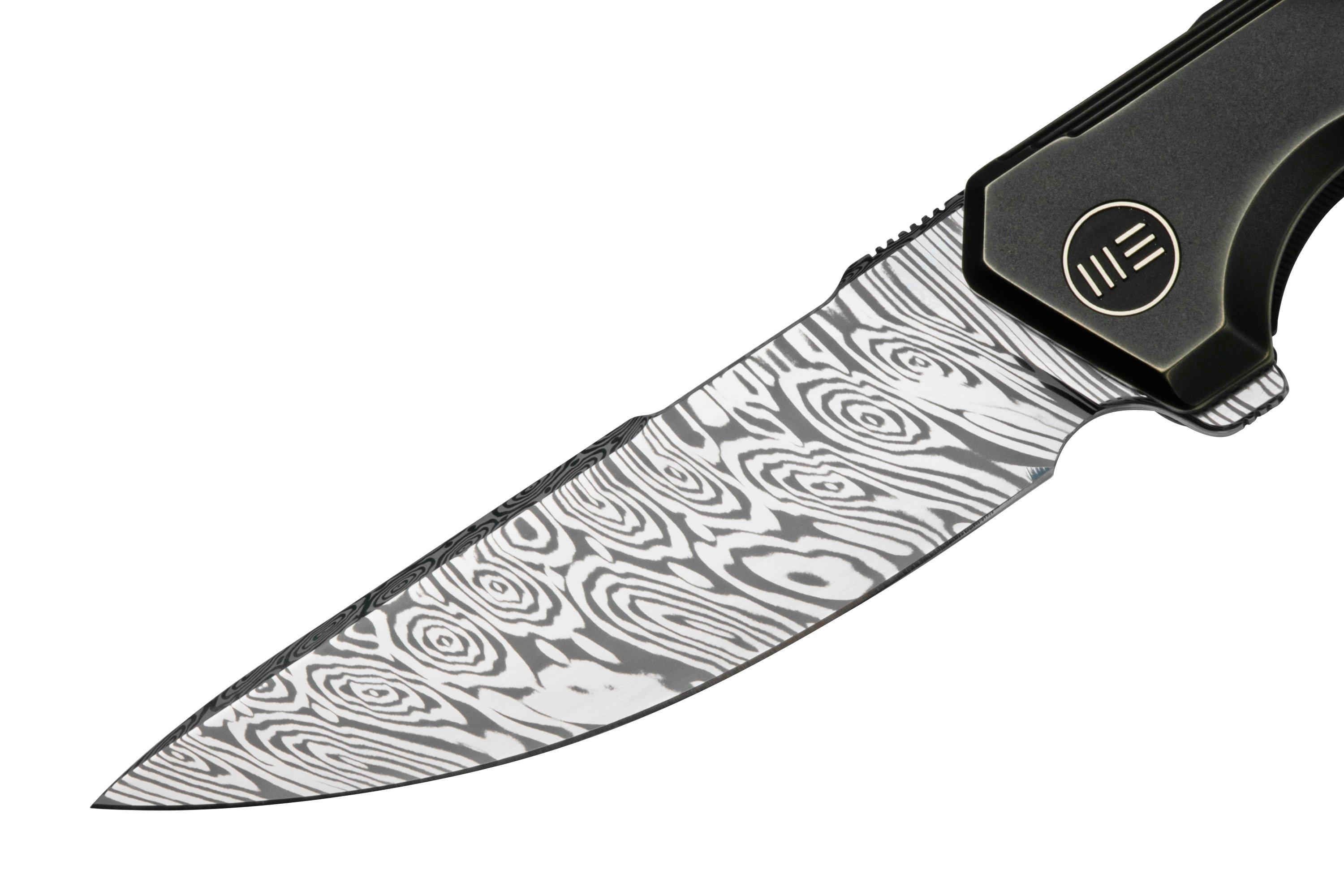 WE Knife Quixotic WE21016-DS1, Bronze & Black Titanium, Damasteel ...
