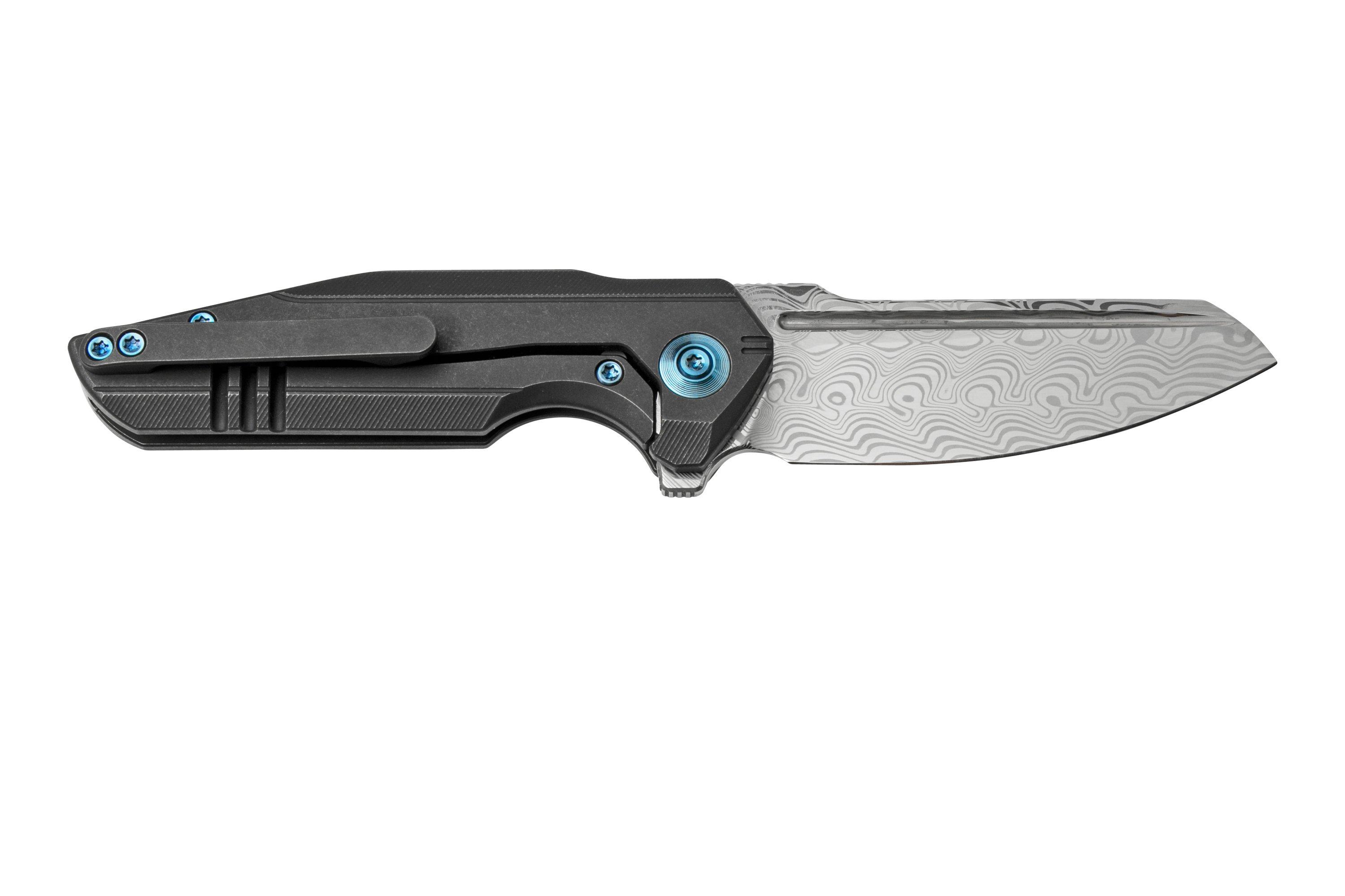 WE Knife Starhawk 21017-DS1 Damasteel Black Titanium, pocket knife ...