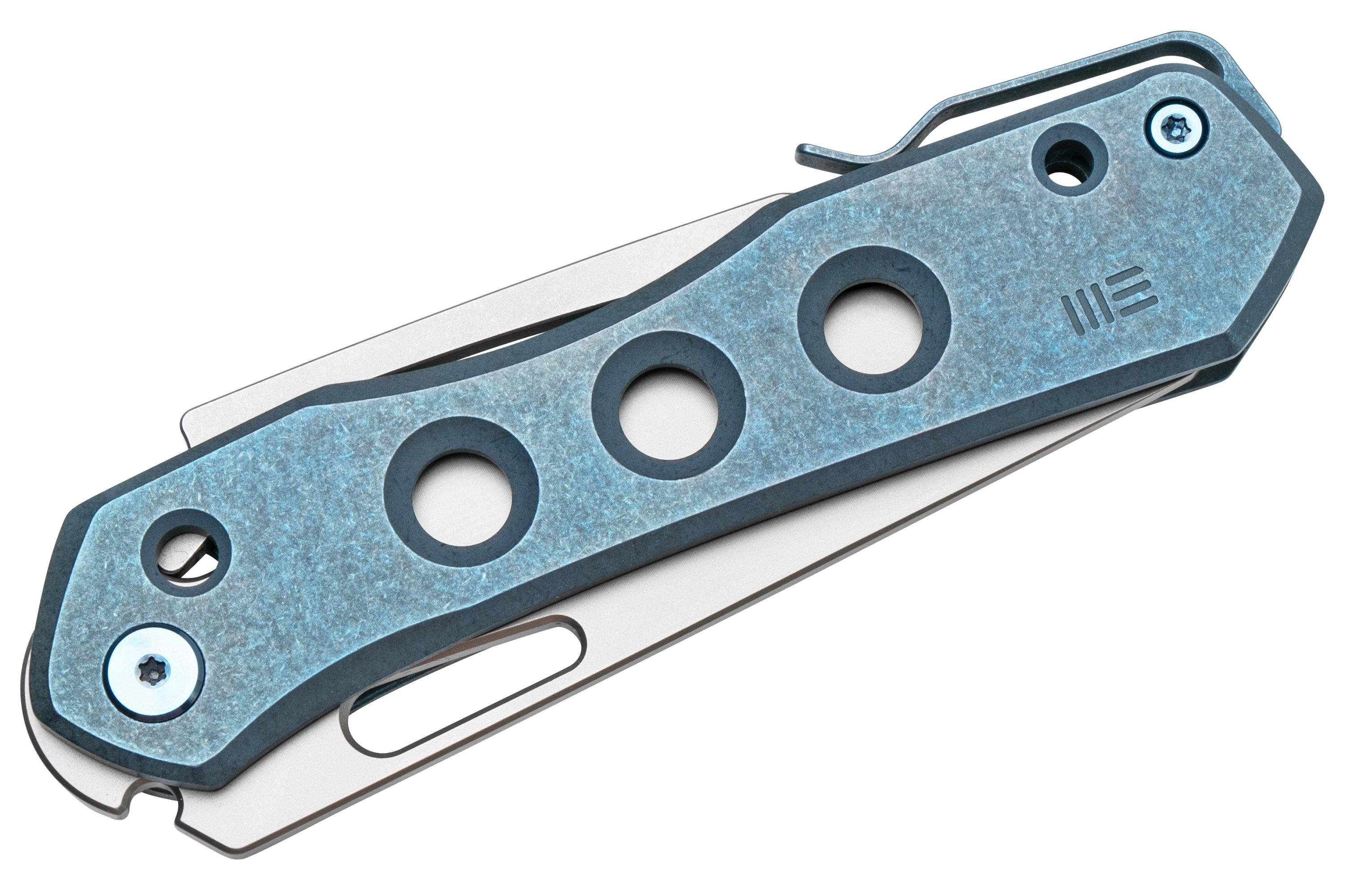 WE Knife Vision R 21031-3 Blue Titanium, Silver Bead Blasted pocket ...