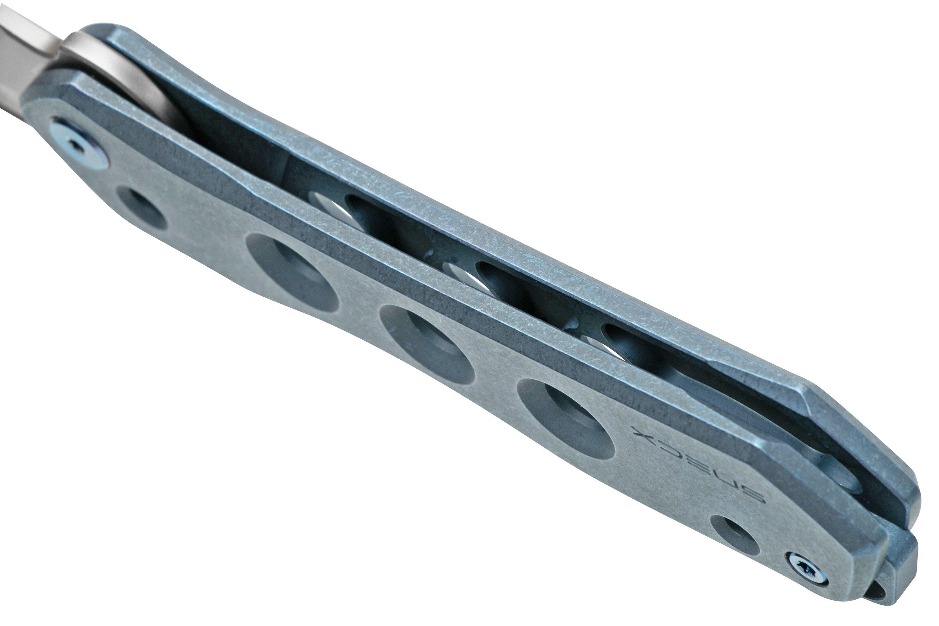 WE Knife Vision R 21031-3 Blue Titanium, Silver Bead Blasted pocket ...