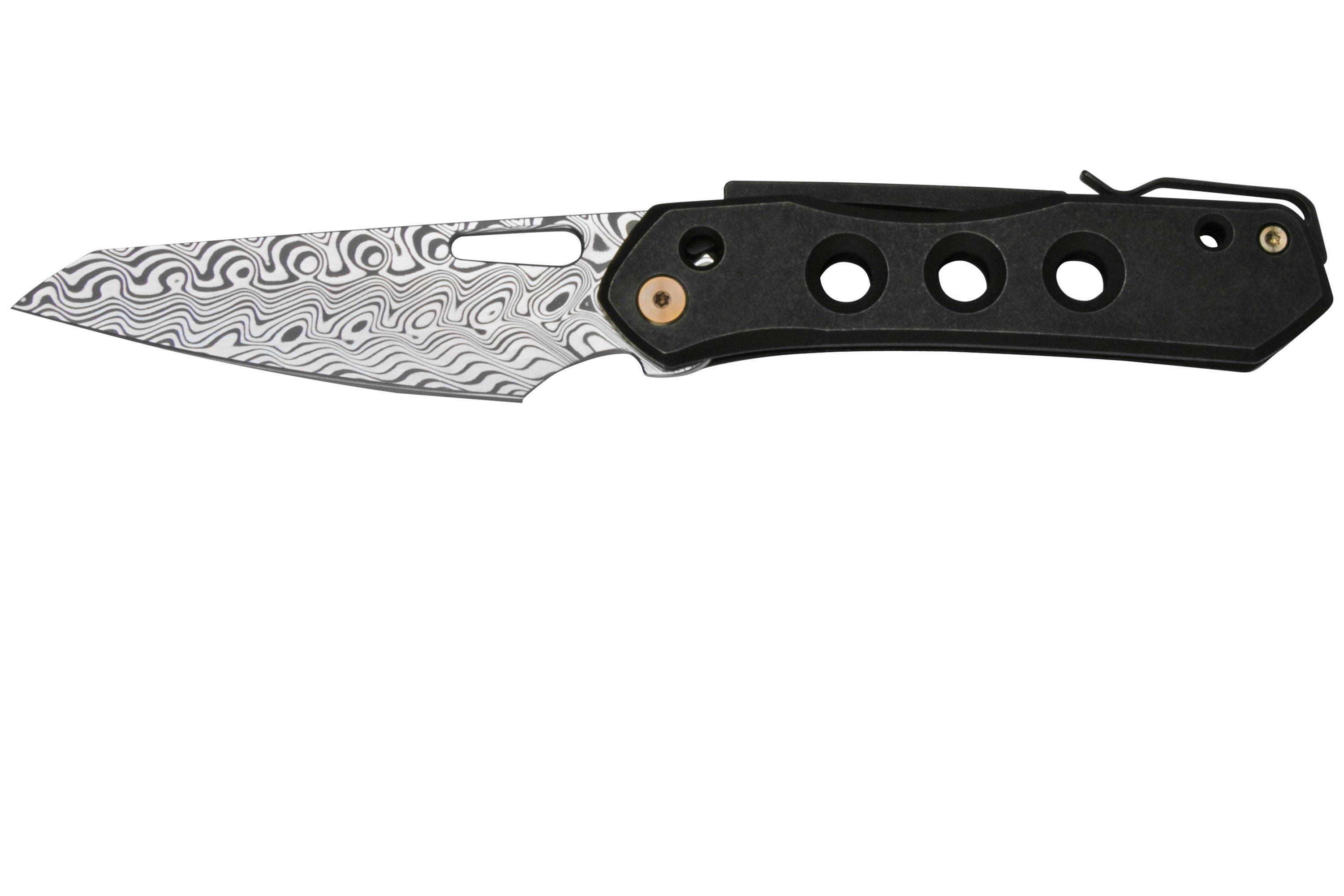 WE Knife Vision R 21031-DS1 Black Titanium, Hakkapella Damasteel pocket ...