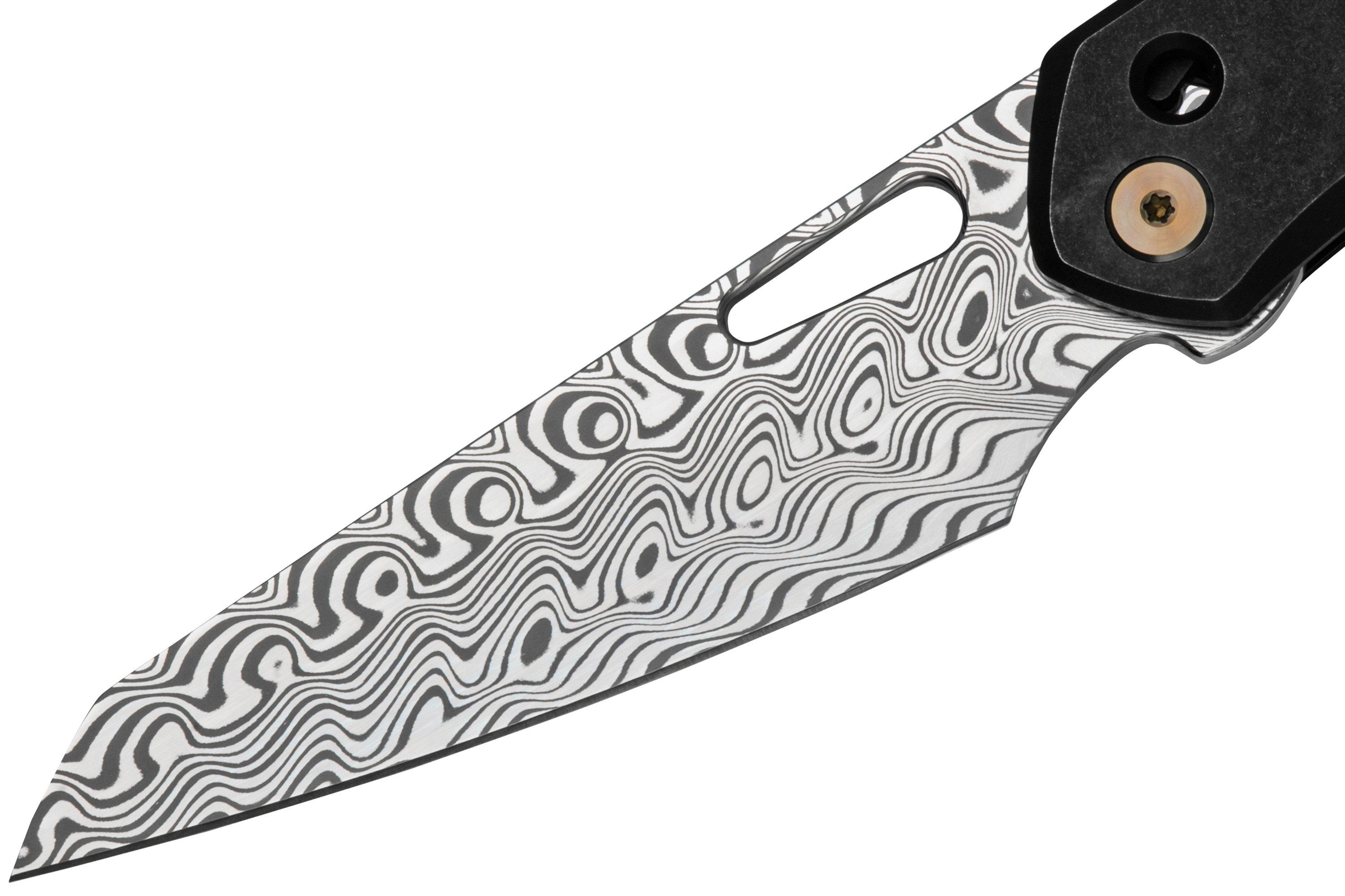 WE Knife Vision R 21031-DS1 Black Titanium, Hakkapella Damasteel pocket ...