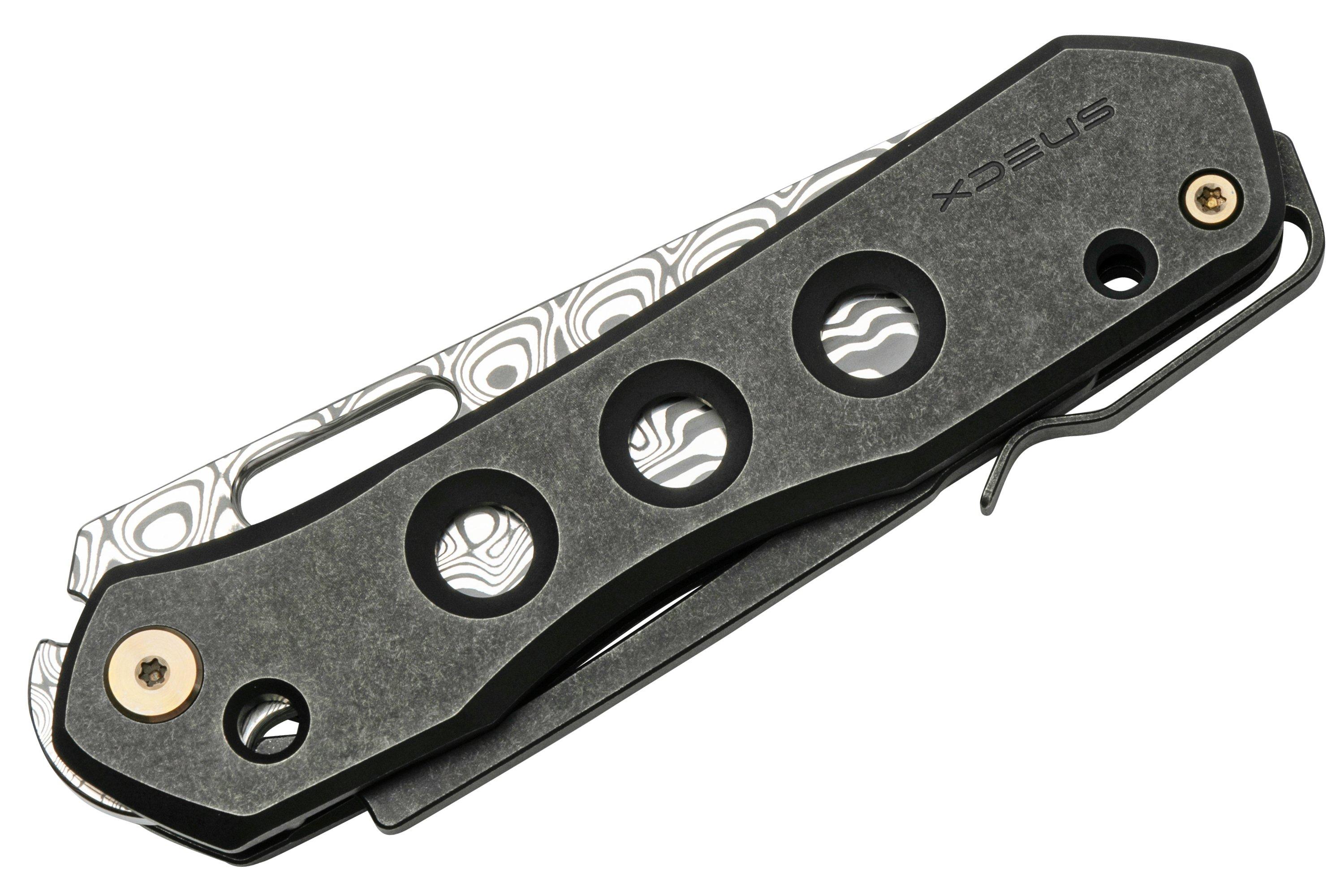 WE Knife Vision R 21031-DS1 Black Titanium, Hakkapella Damasteel pocket ...