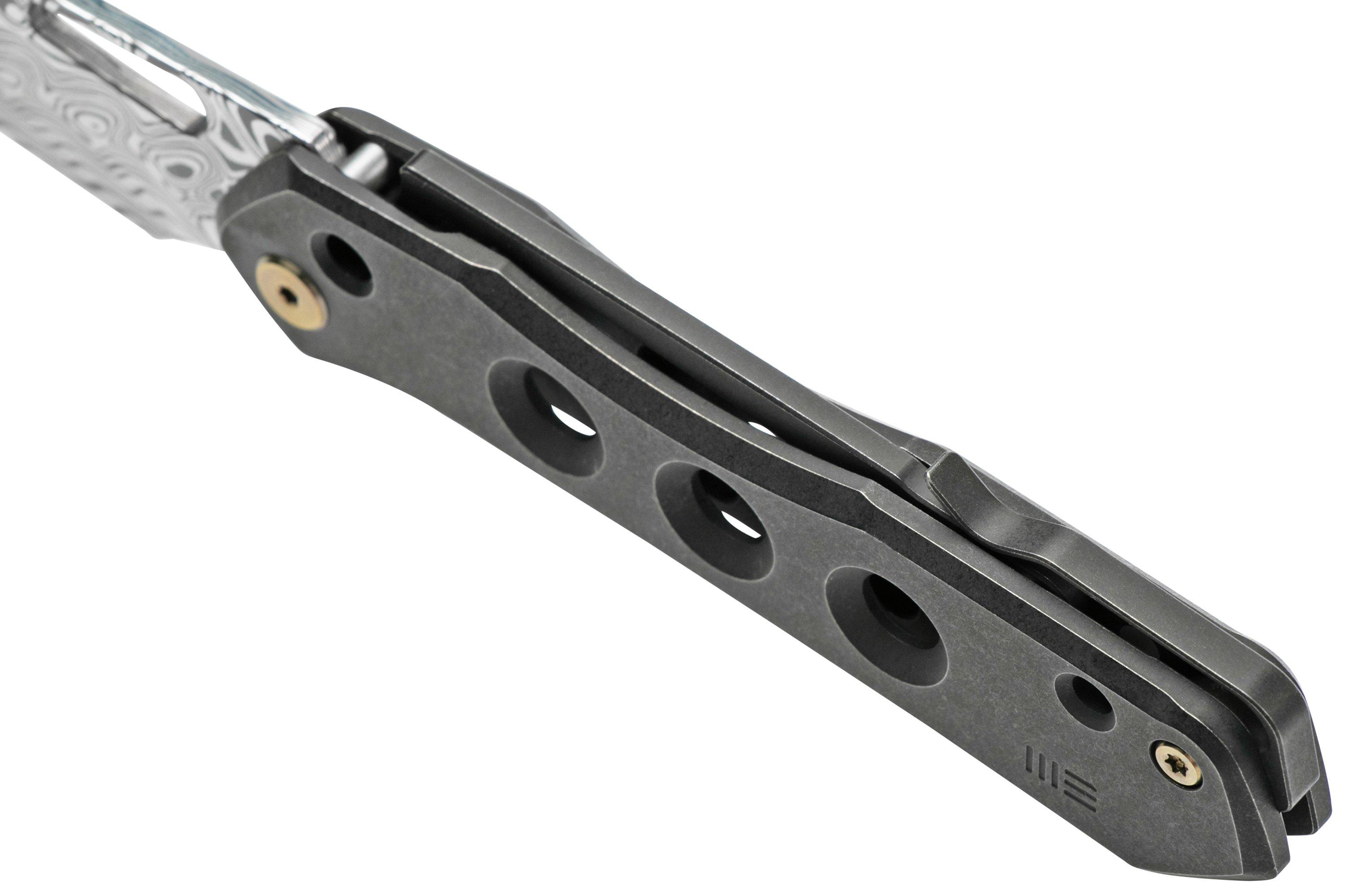 WE Knife Vision R 21031-DS1 Black Titanium, Hakkapella Damasteel pocket ...