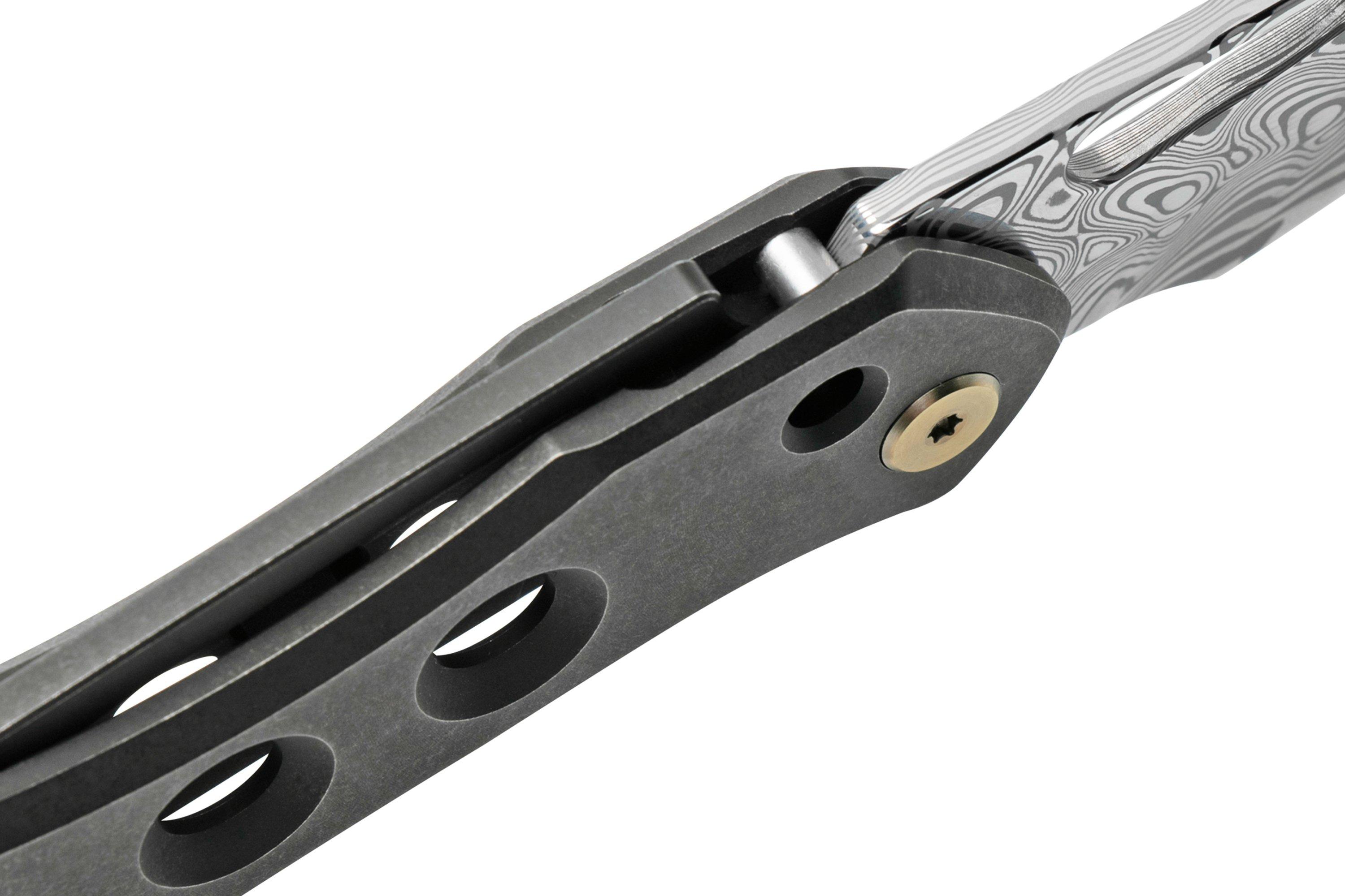 WE Knife Vision R 21031-DS1 Black Titanium, Hakkapella Damasteel pocket ...