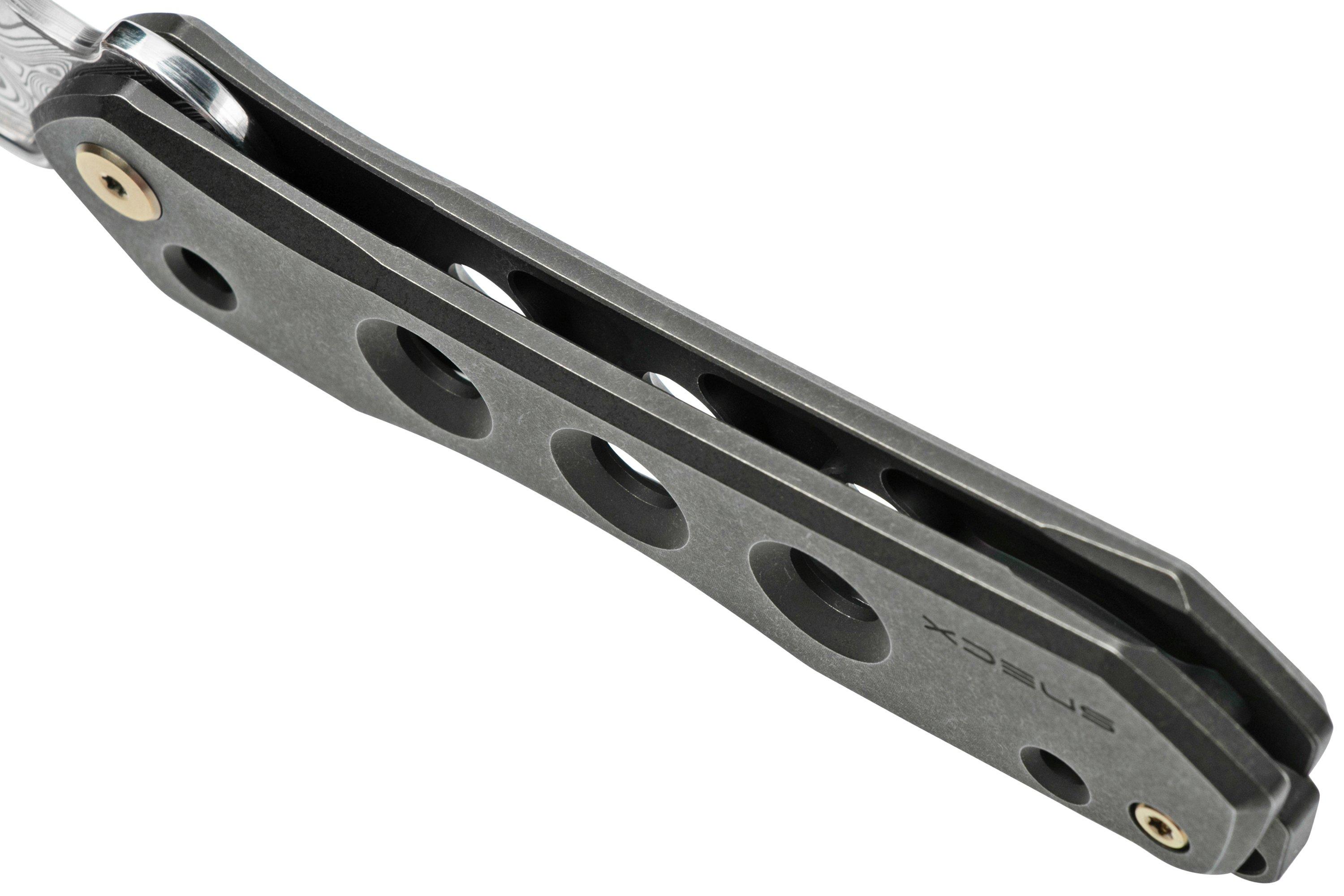 WE Knife Vision R 21031-DS1 Black Titanium, Hakkapella Damasteel pocket ...