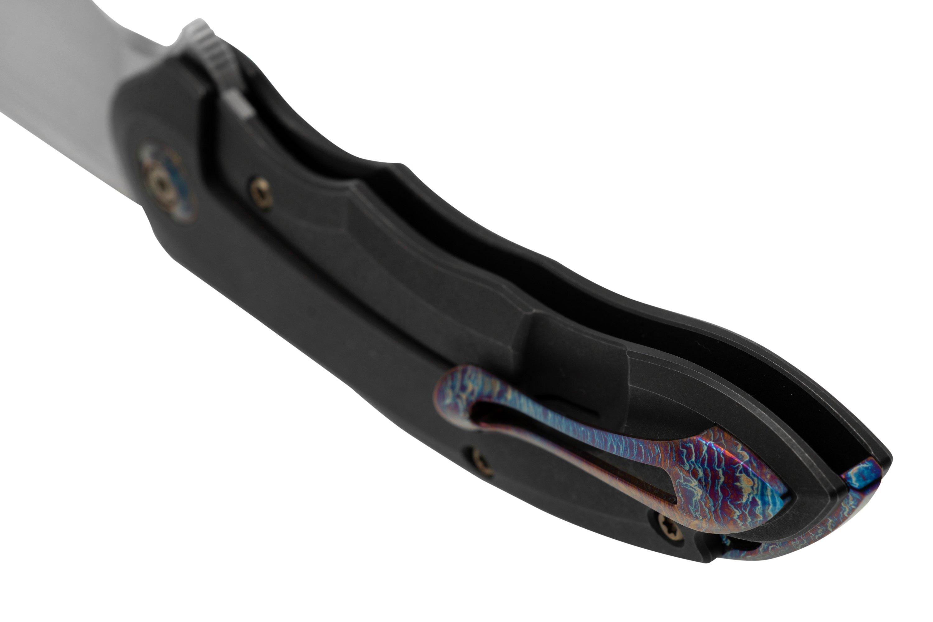 WE Knife Makani WE21048B-3, Black Titanium, Flamed Titanium inlay, CPM ...