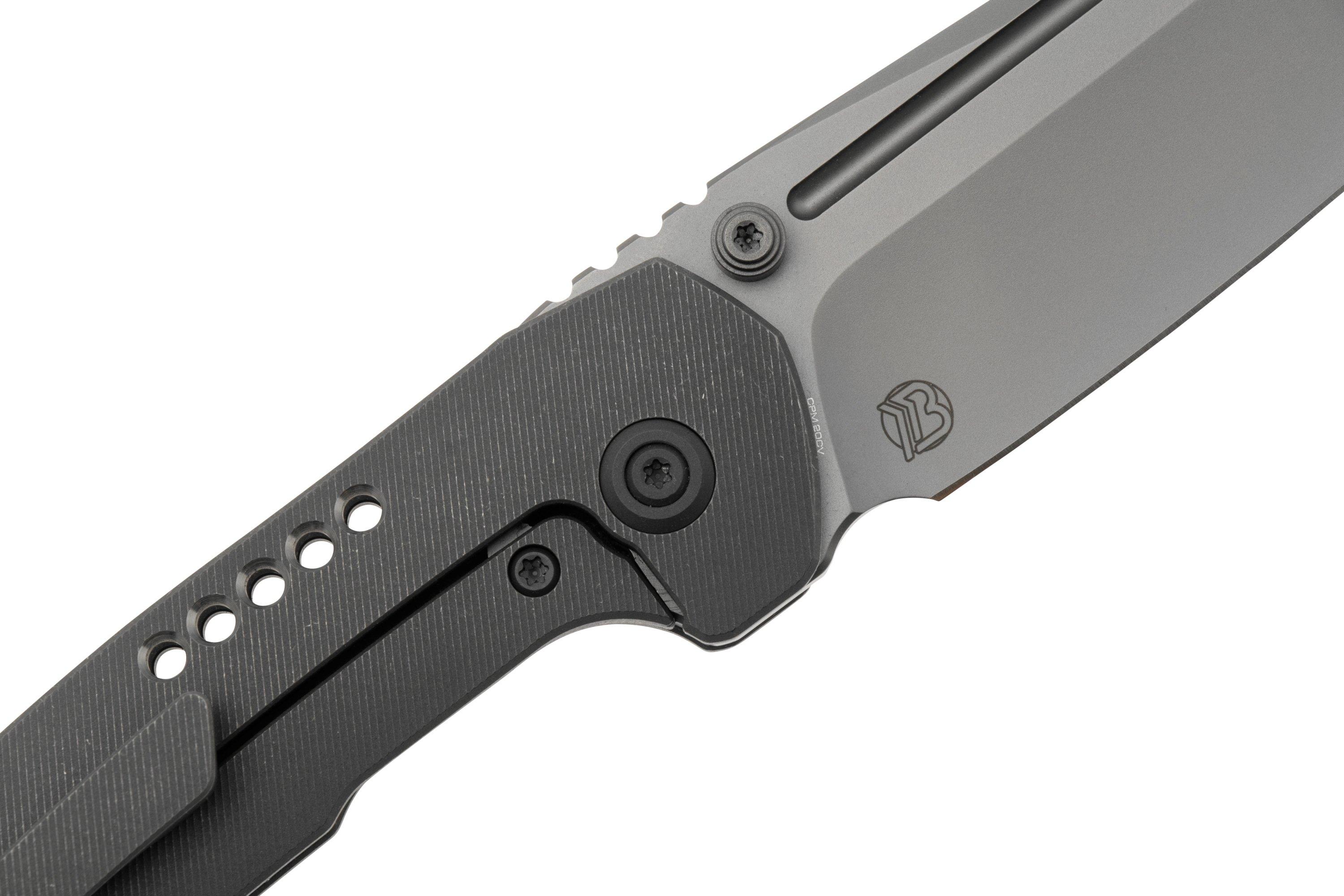 WE Knife Trogon WE22002-1, CPM 20CV Bead Blasted Grey Titanium, pocket ...