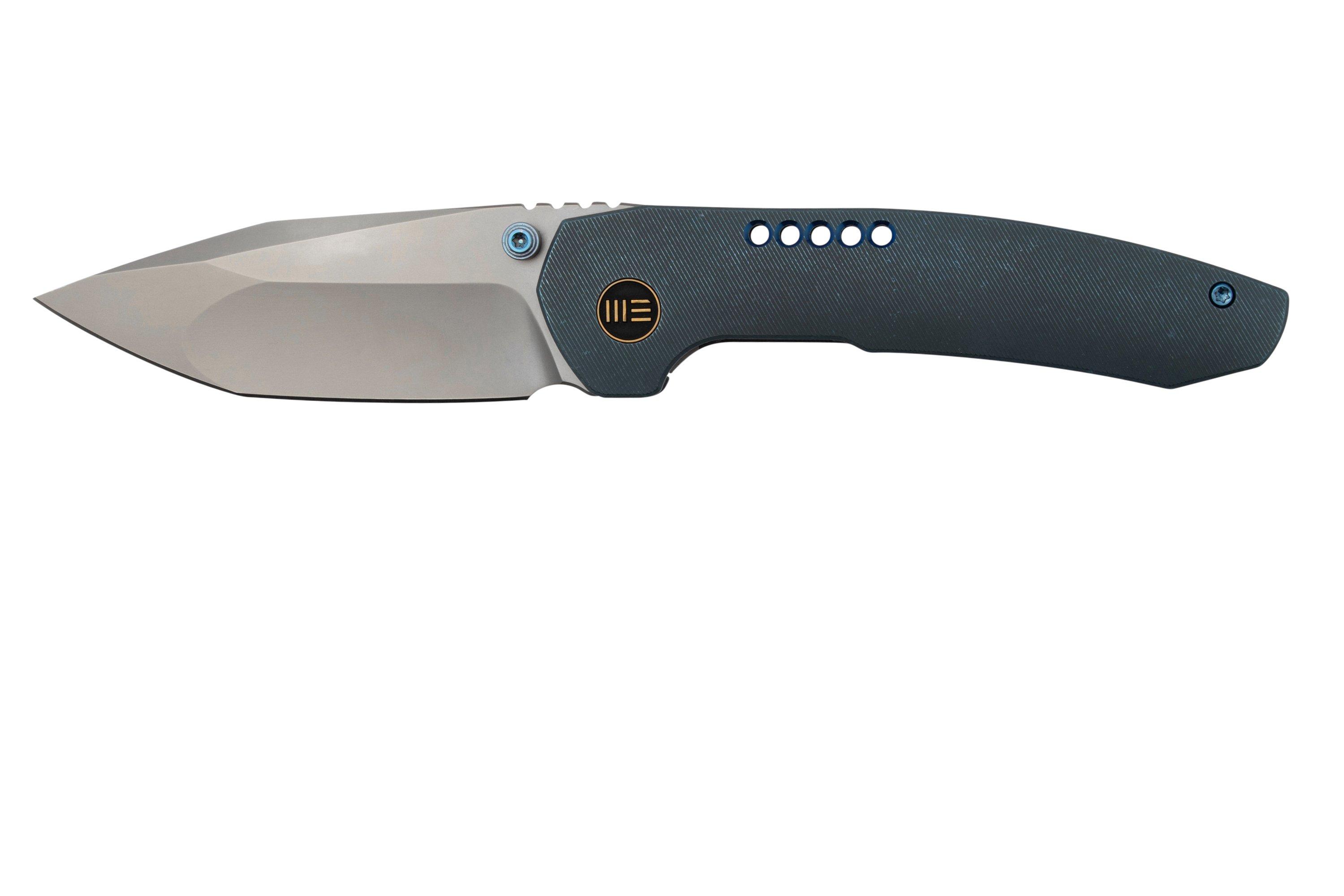 WE Knife Trogon WE22002B-1 Blue Titanium, Bead Blasted CPM 20CV pocket ...