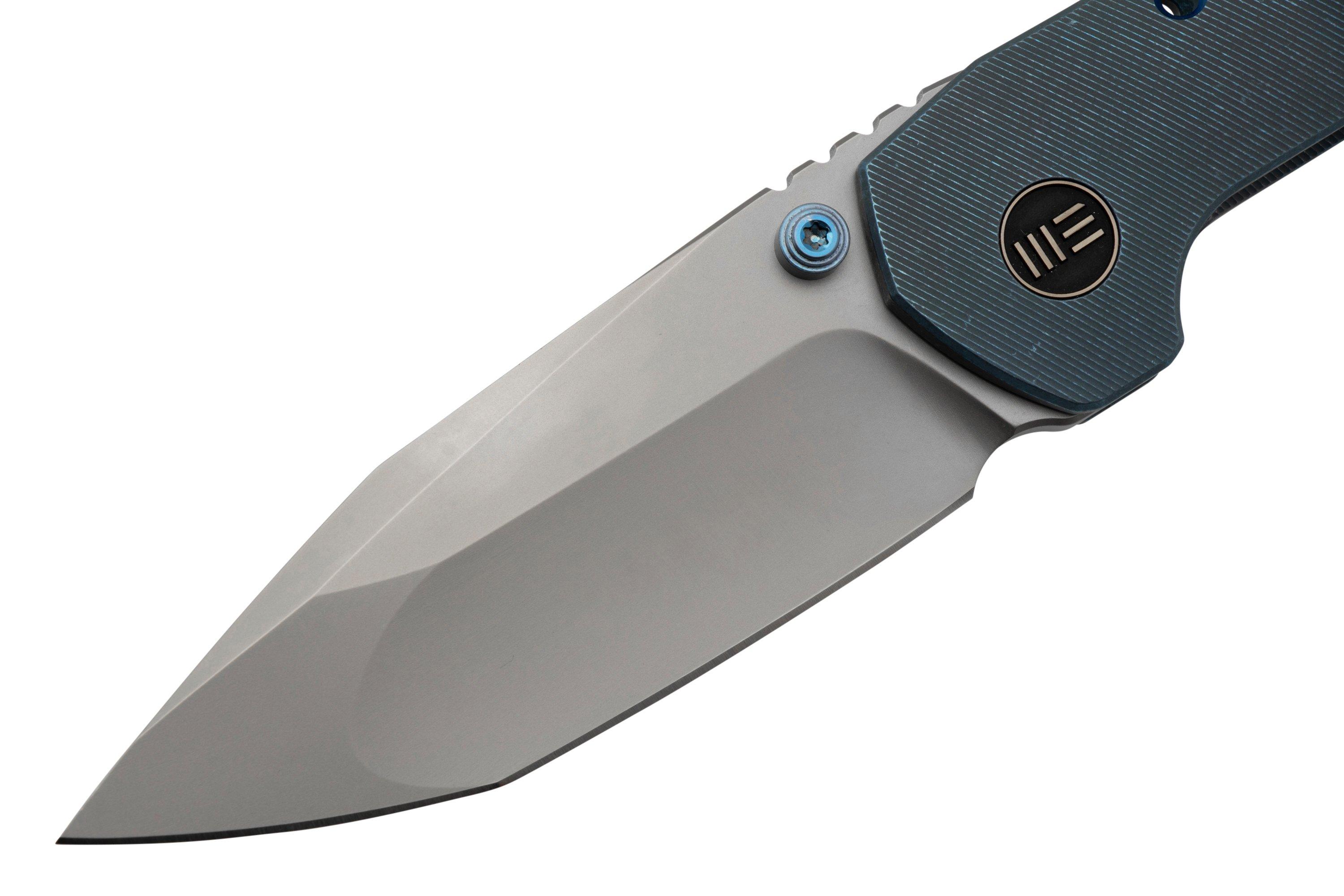 WE Knife Trogon WE22002B-1 Blue Titanium, Bead Blasted CPM 20CV pocket ...