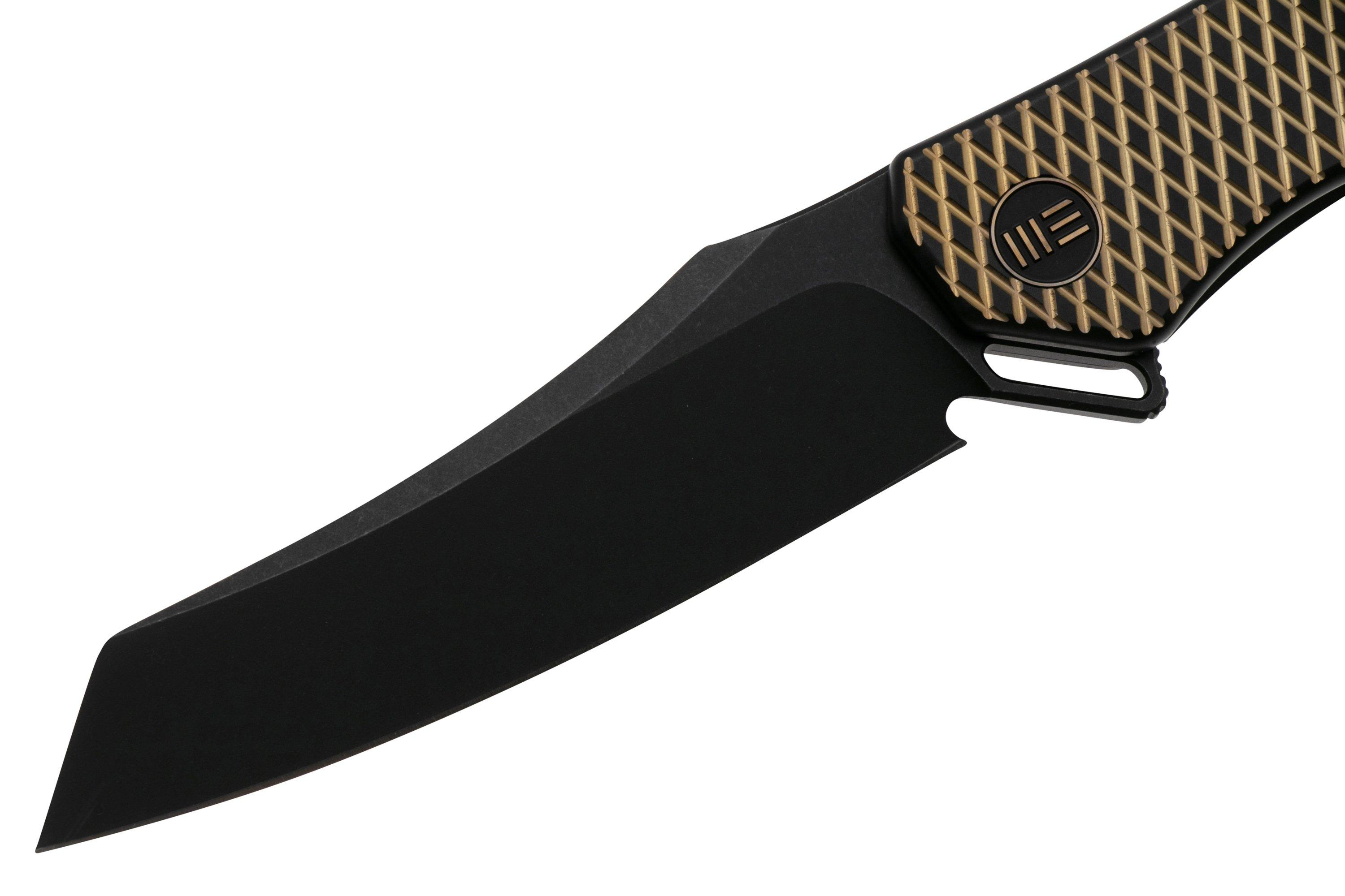 WE Knife RekkeR WE22010G-3 Blackwashed CPM 20CV, Black Titanium Golden ...