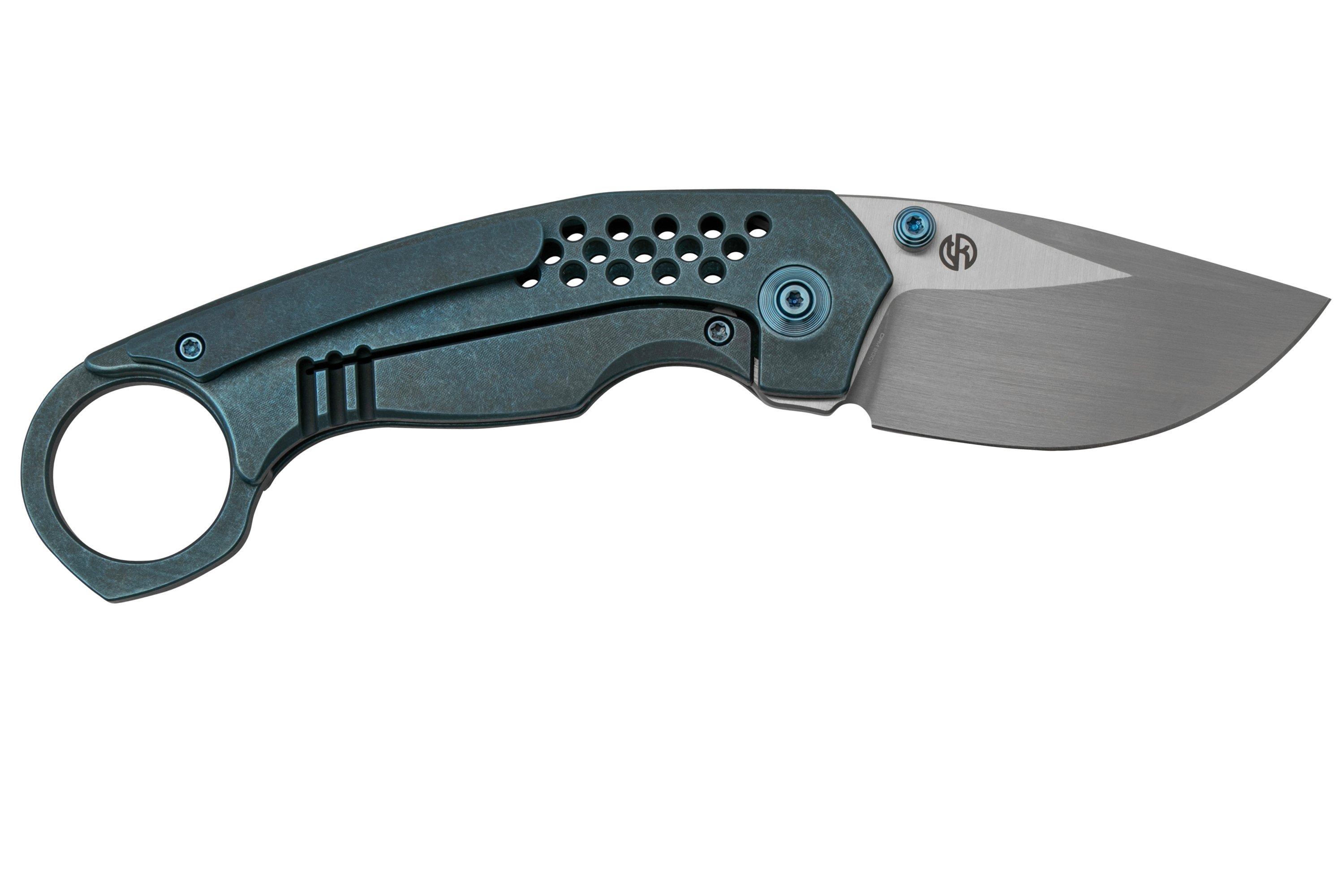 WE Knife Envisage WE22013-4 Blue Titanium, Hand Rubbed pocket knife ...