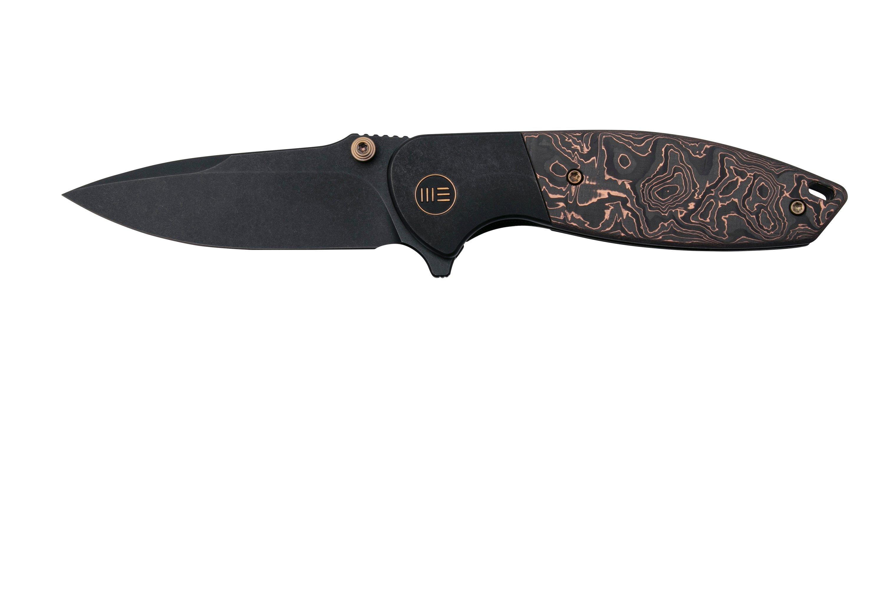 WE Knife Nitro Mini WE22015-2, Black Titanium, Copperfoil Carbonfiber ...