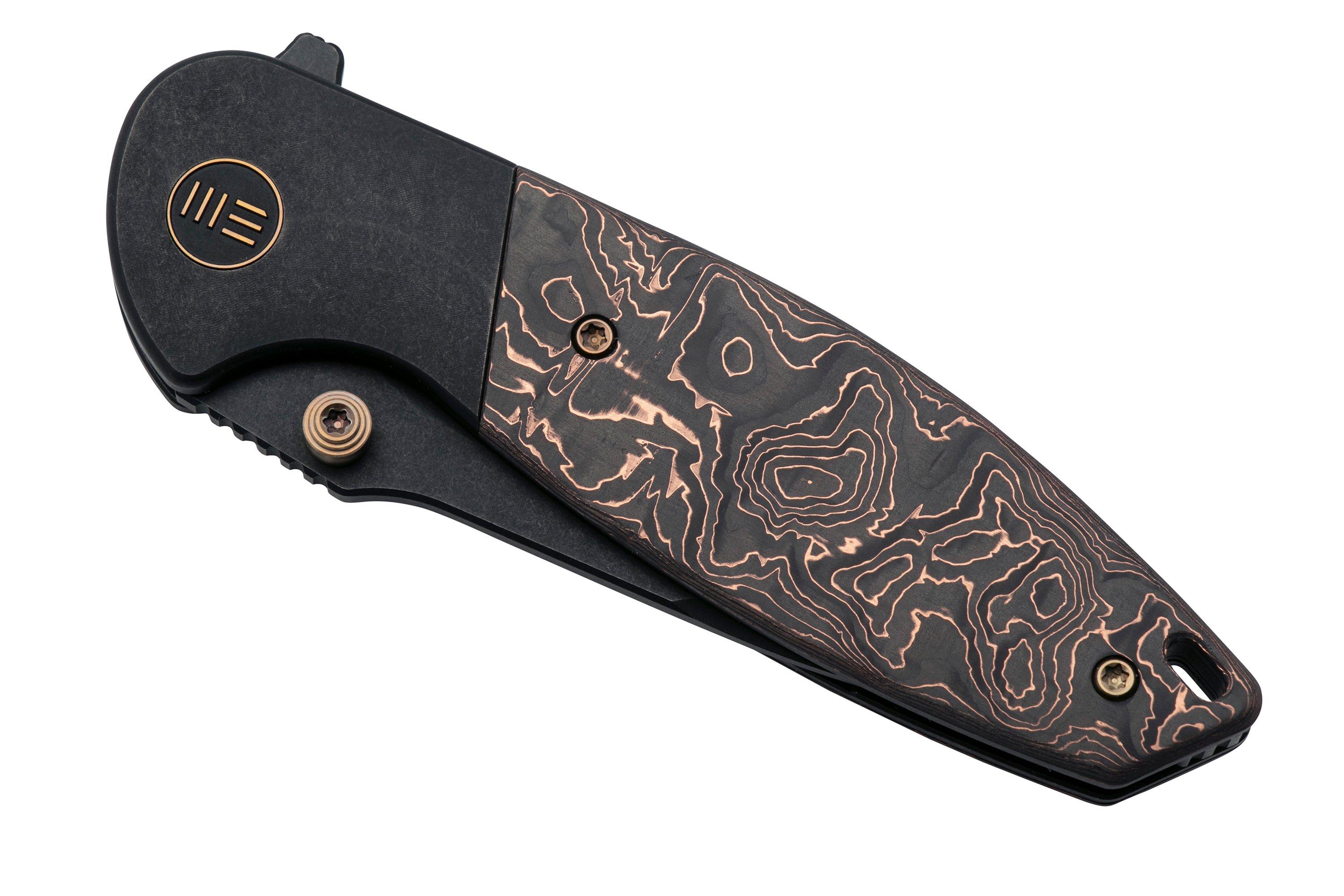 WE Knife Nitro Mini WE22015-2, Black Titanium, Copperfoil Carbonfiber ...