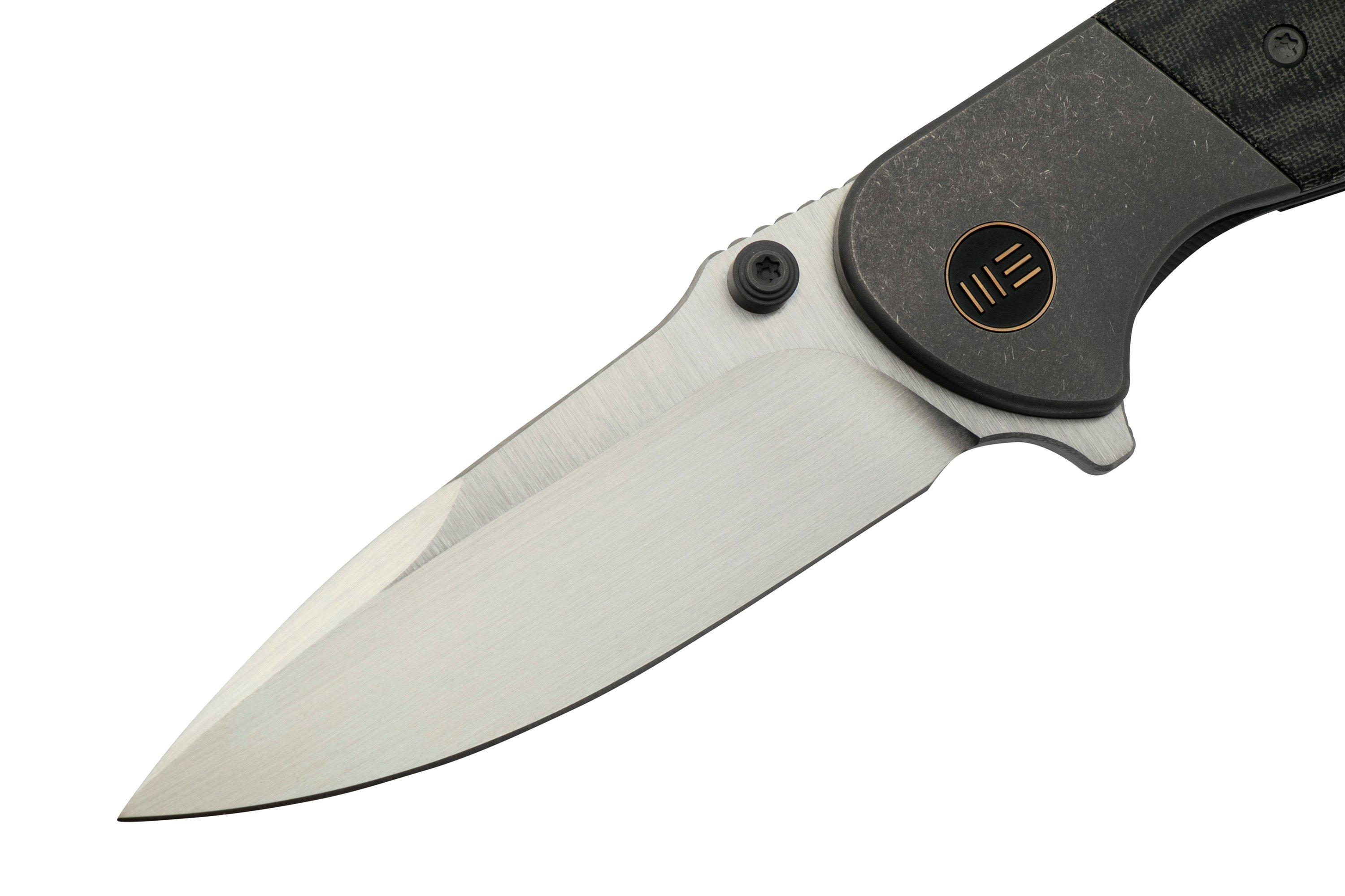WE Knife Nitro Mini WE22015-3, Grey Titanium, Black Micarta Inlay, CPM ...