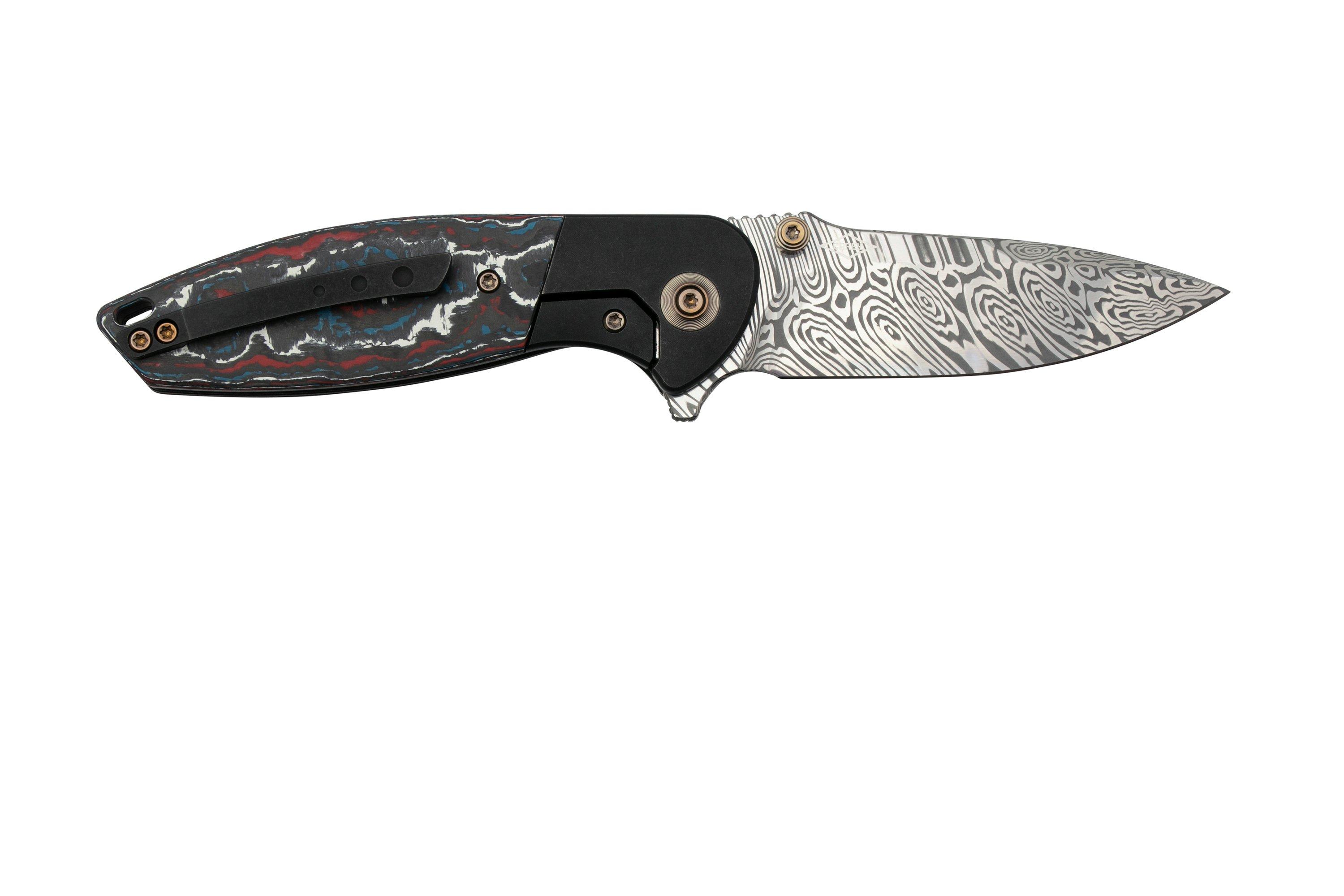WE Knife Nitro Mini WE22015-DS1, Black Titanium, Nebula FatCarbon Inlay ...