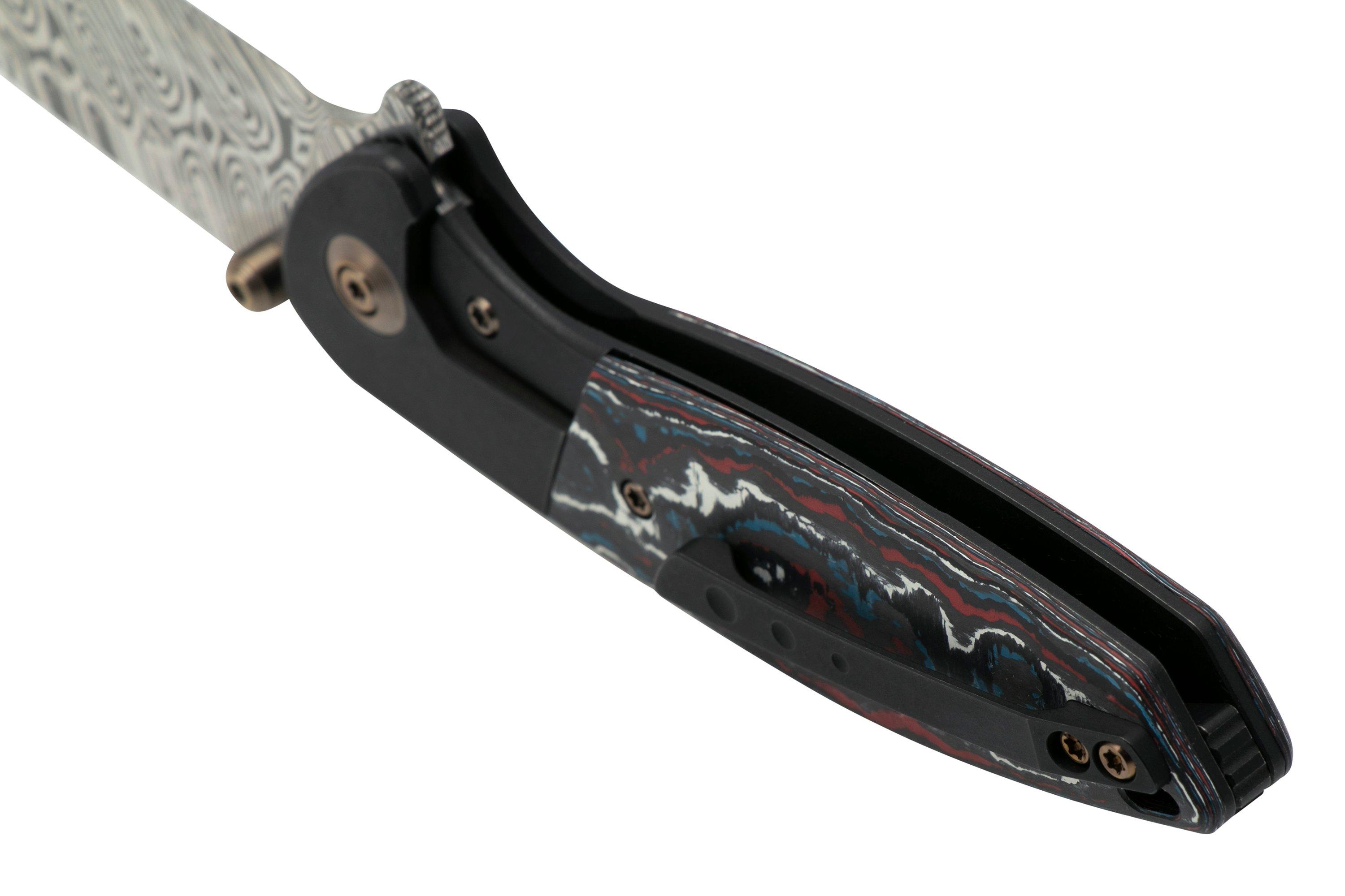 WE Knife Nitro Mini WE22015-DS1, Black Titanium, Nebula FatCarbon Inlay ...
