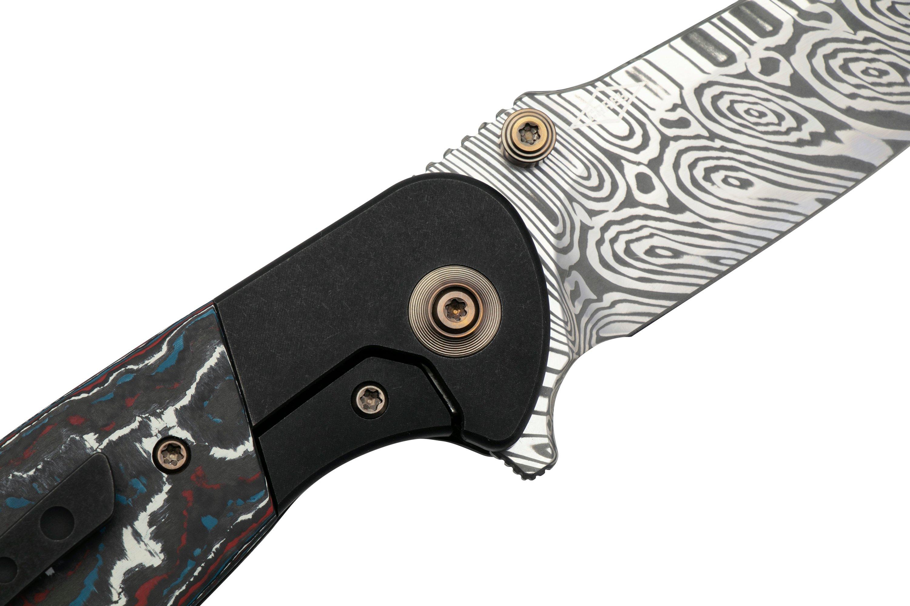 WE Knife Nitro Mini WE22015-DS1, Black Titanium, Nebula FatCarbon Inlay ...