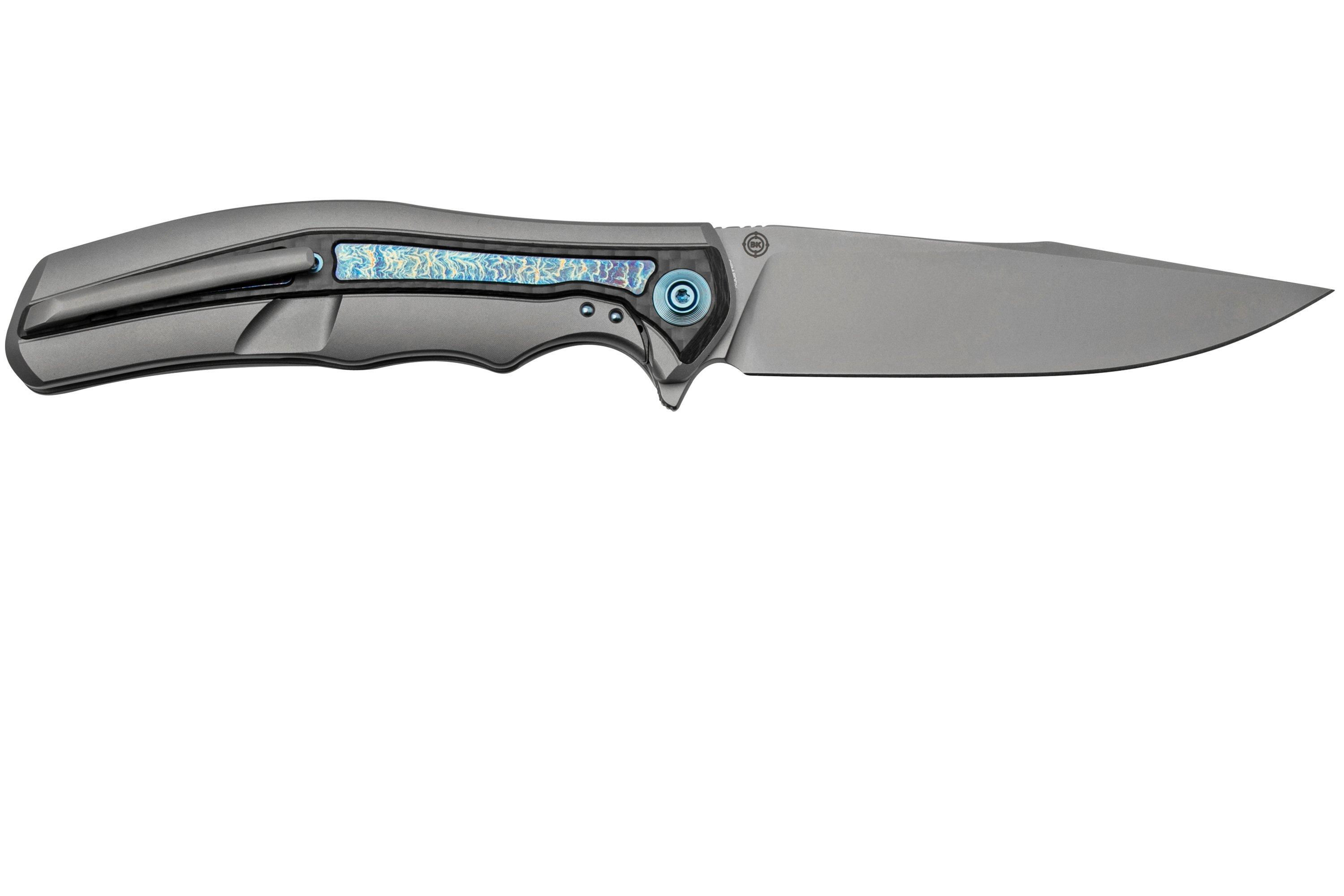 WE Knife Zonda WE22016-2 Gray Titanium, Twill Carbon Fiber Flamed ...