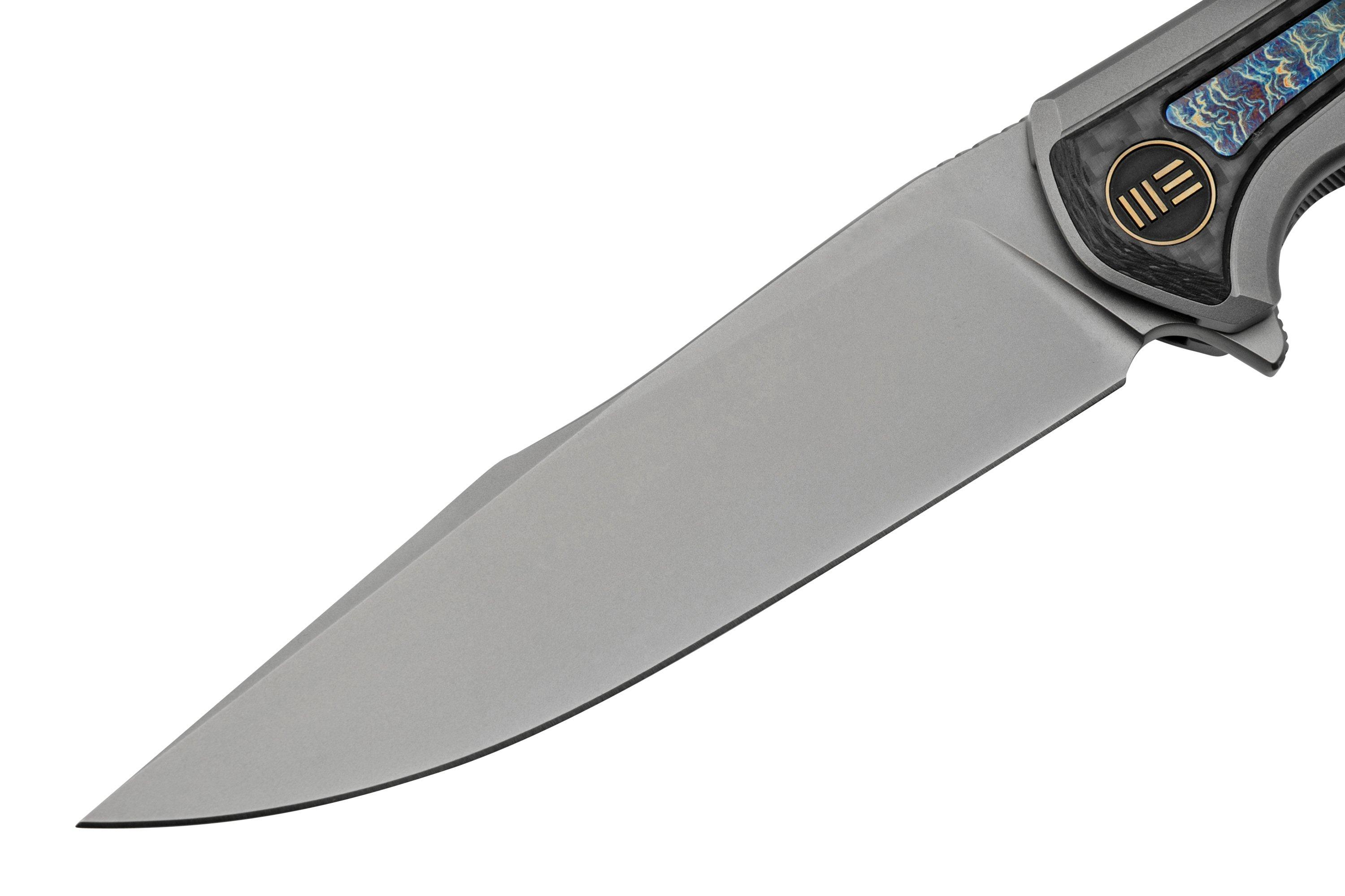 WE Knife Zonda WE22016-2 Gray Titanium, Twill Carbon Fiber Flamed ...