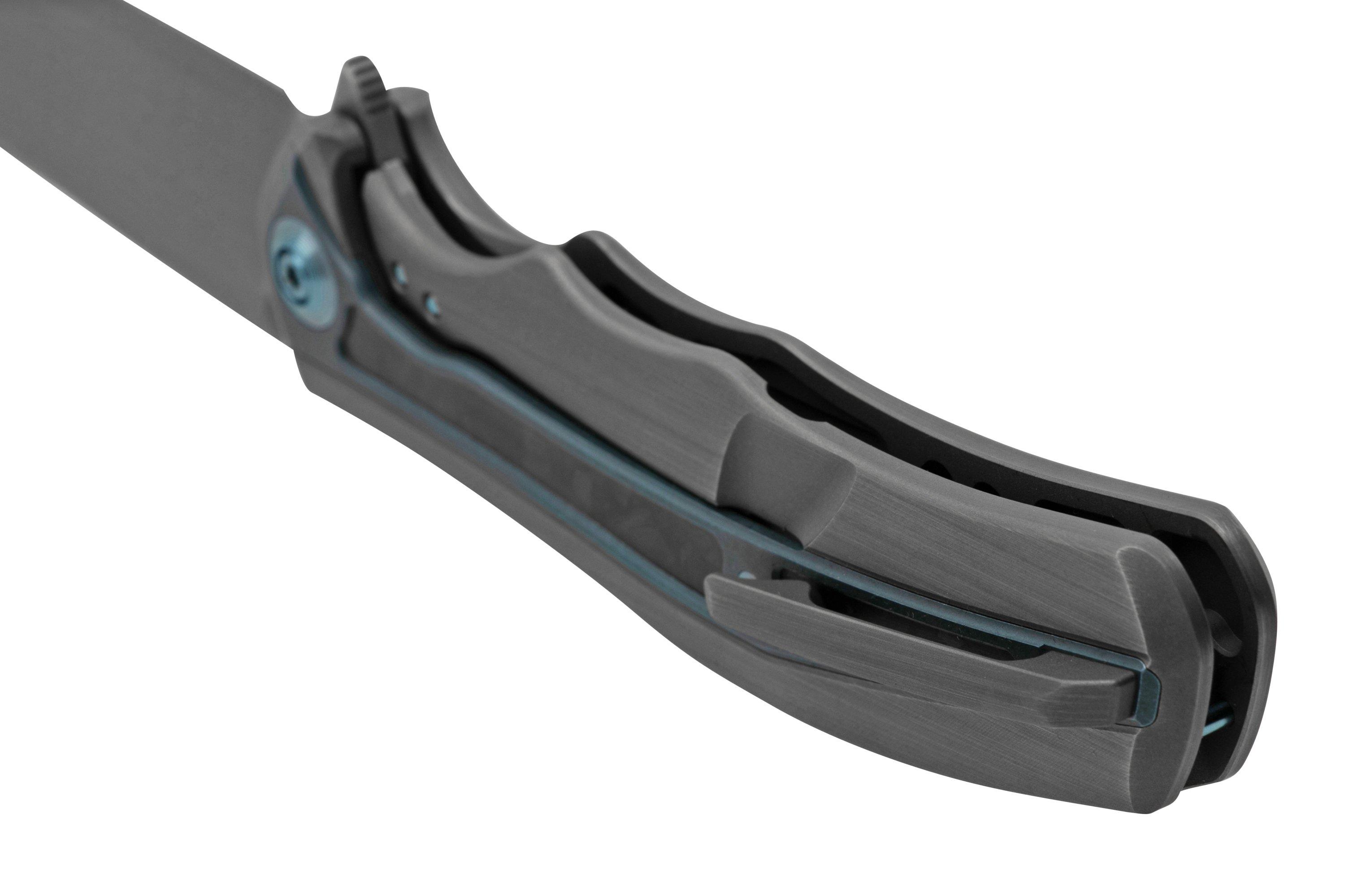 WE Knife Zonda WE22016-4 Gray Hand Rubbed Titanium, Blue Titanium ...