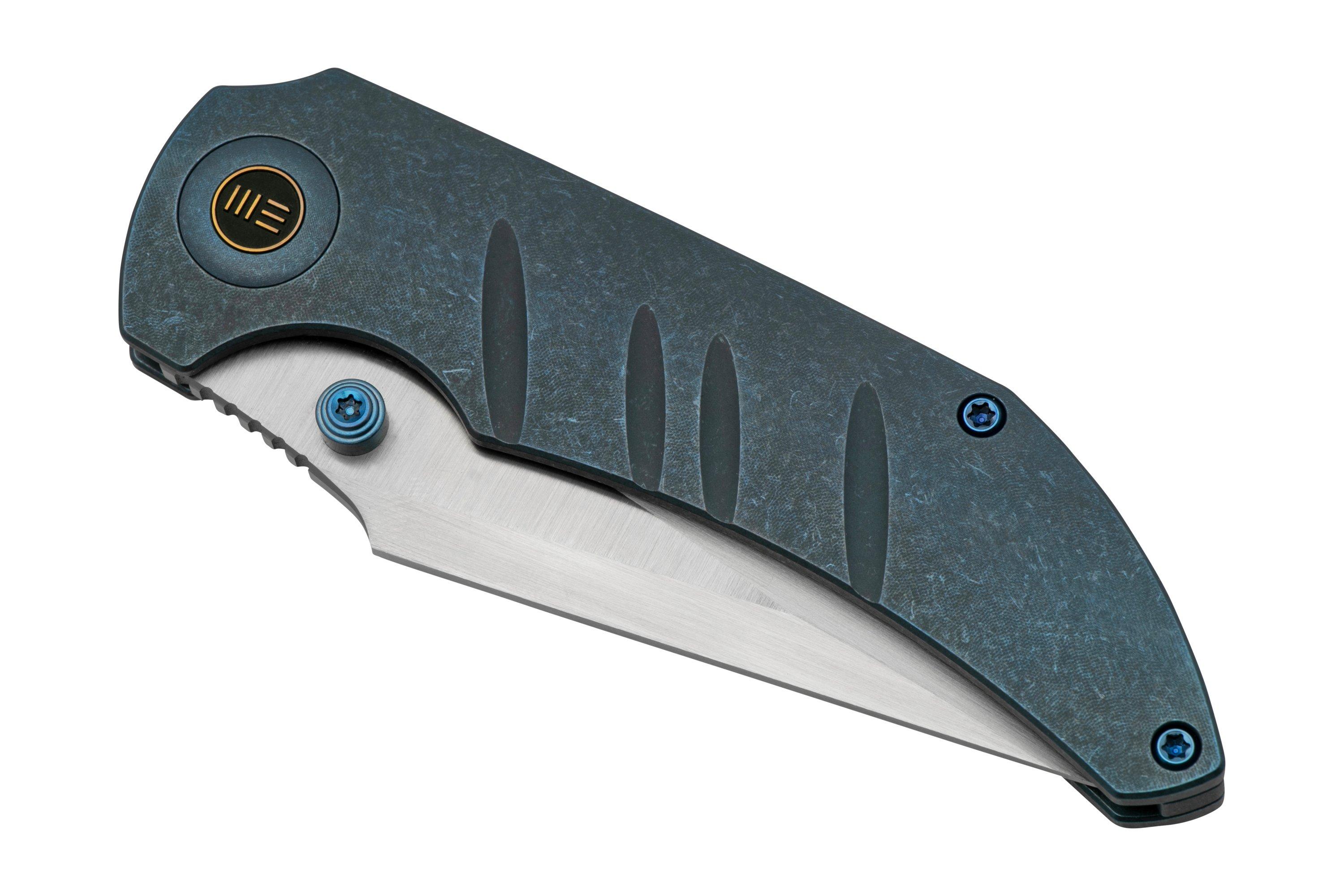 WE Knife Riff-Raff Blue Titanium, Satin CPM 20CV WE22020B-2 pocket ...