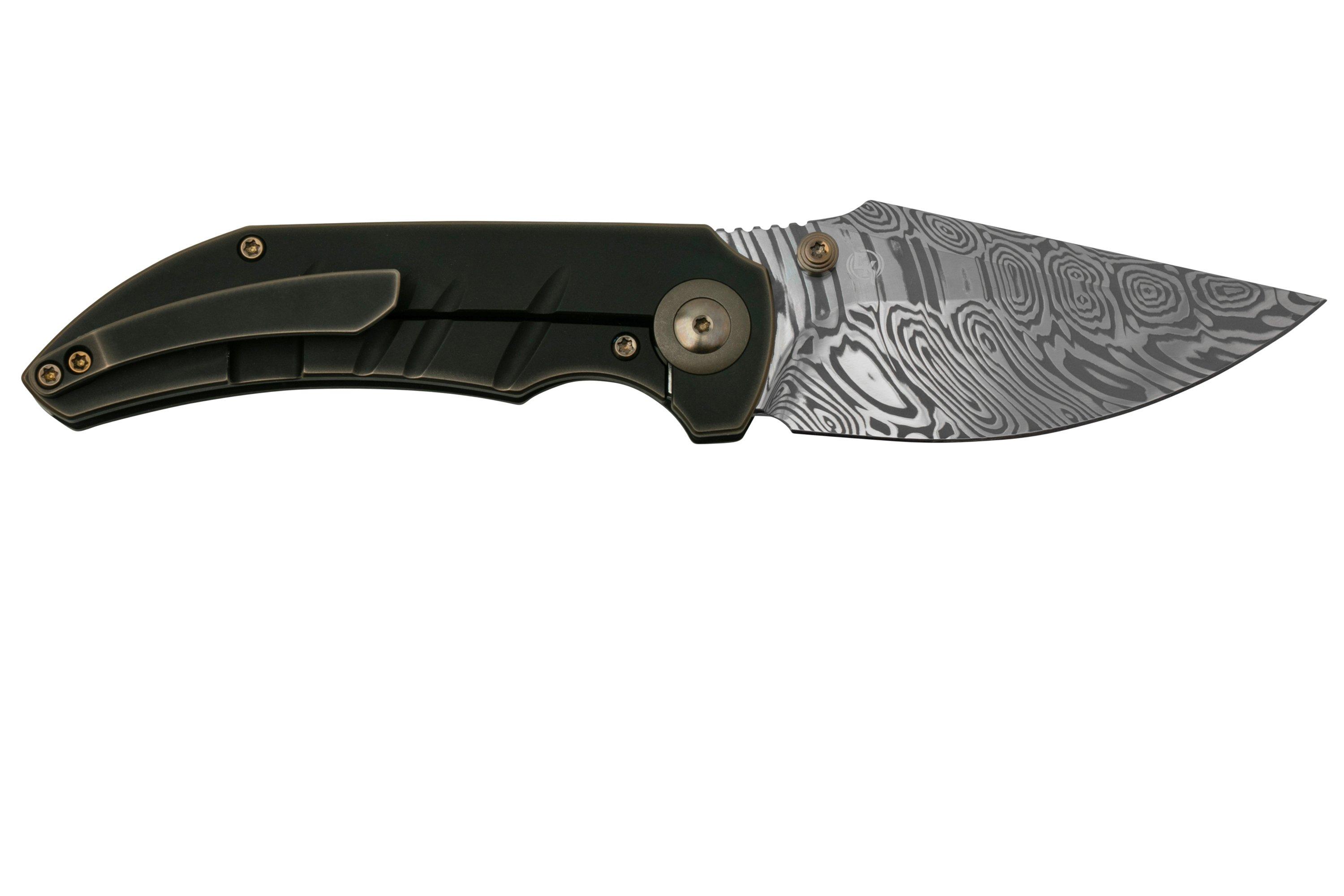 WE Knife Riff-Raff Black Titanium, Heimskringla Damasteel WE22020B-DS1 ...