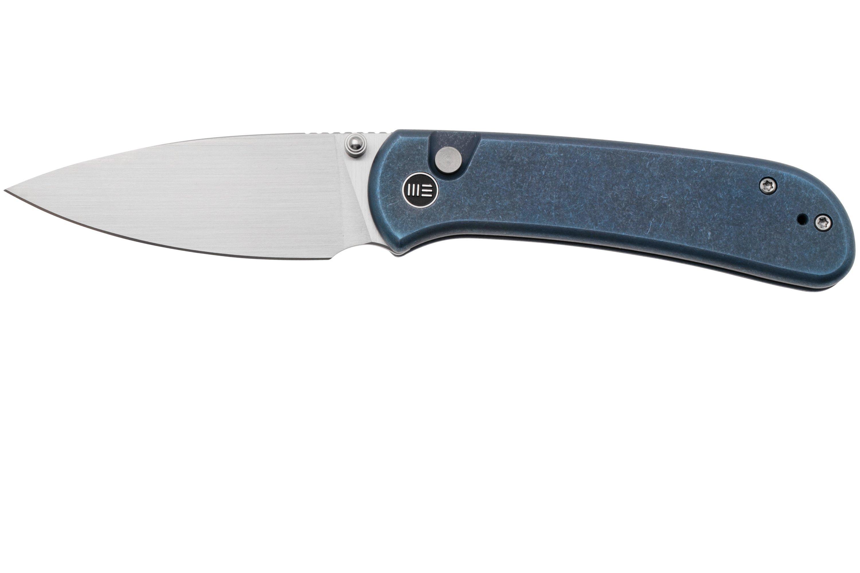 WE Knife Qubit WE22030F-3 Satin CPM 20CV, Blue Titanium, pocket knife ...