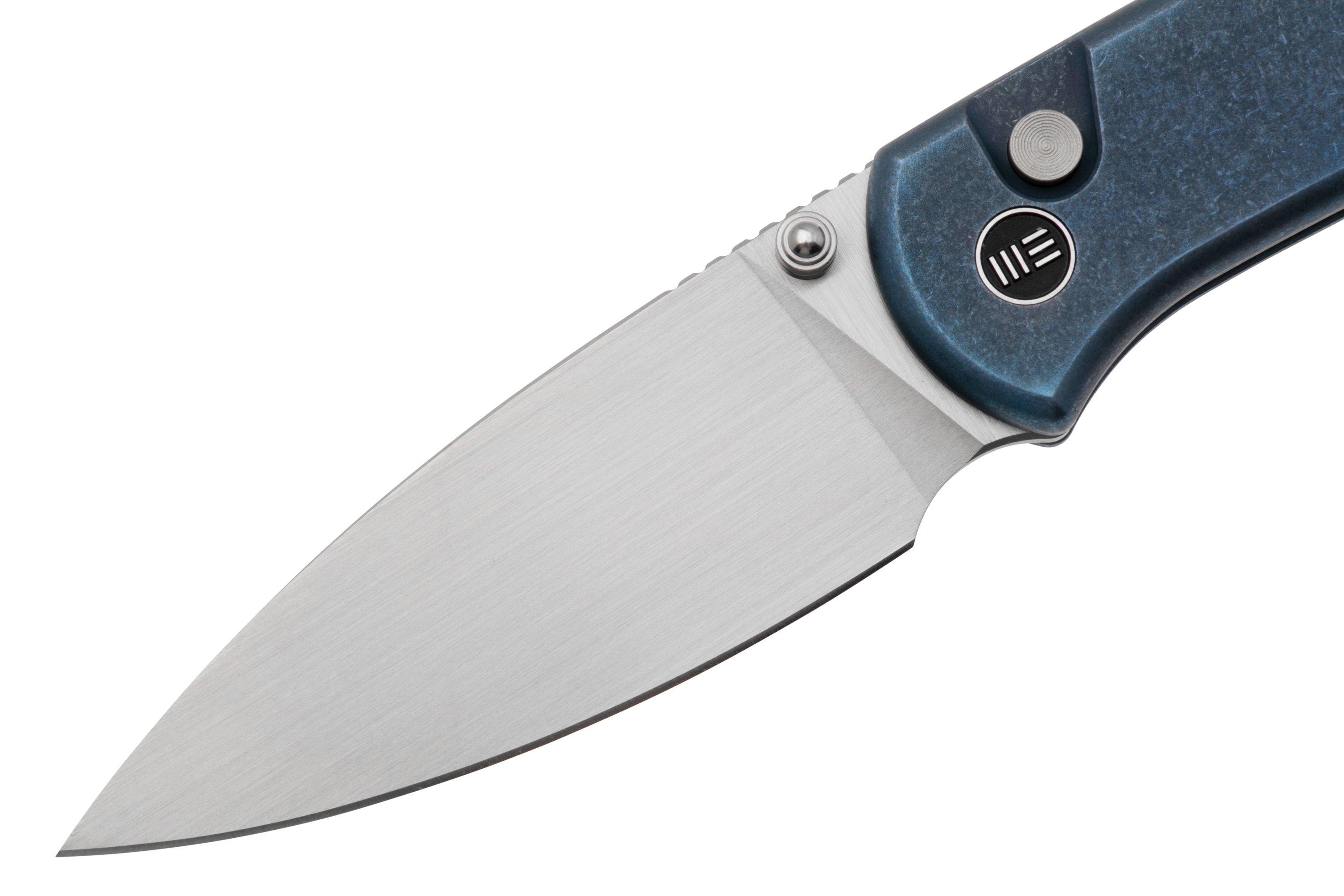 WE Knife Qubit WE22030F-3 Satin CPM 20CV, Blue Titanium, pocket knife ...