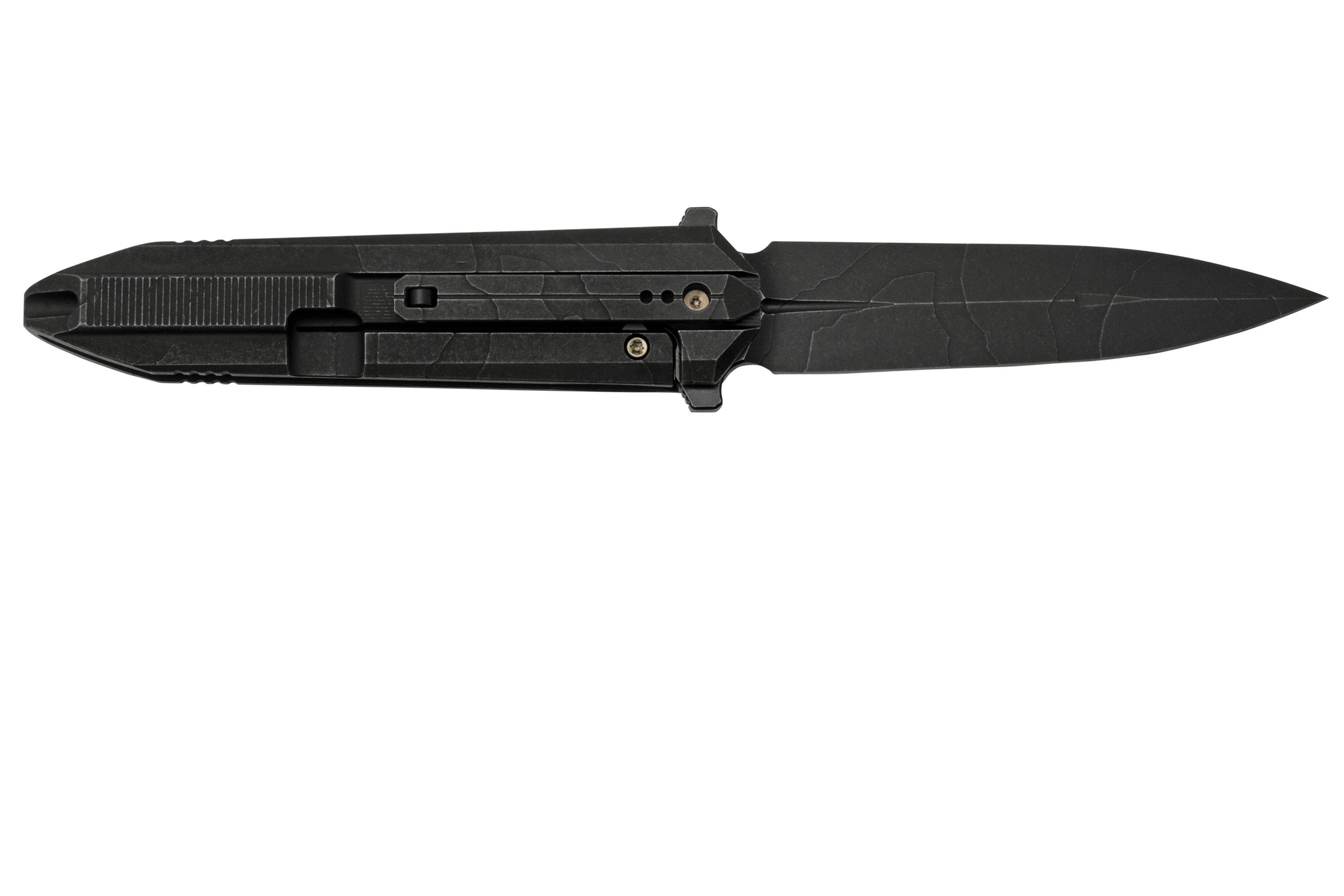 WE Knife Diatomic WE22032-4 Etched Black Titanium, Etched Blackwashed ...